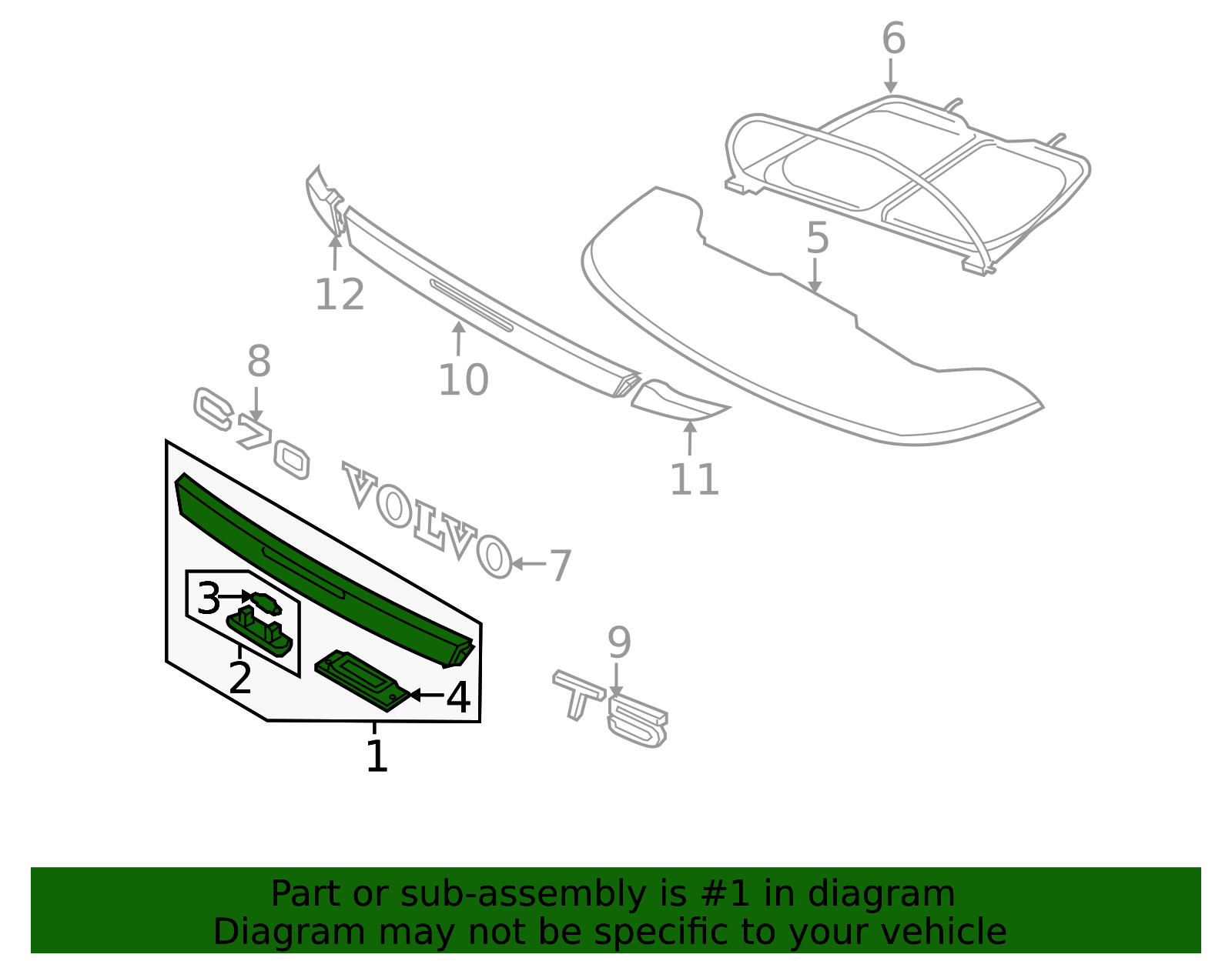 2006-2013 Volvo C70 Molding Assembly 30787869 | Genuine Volvo ...