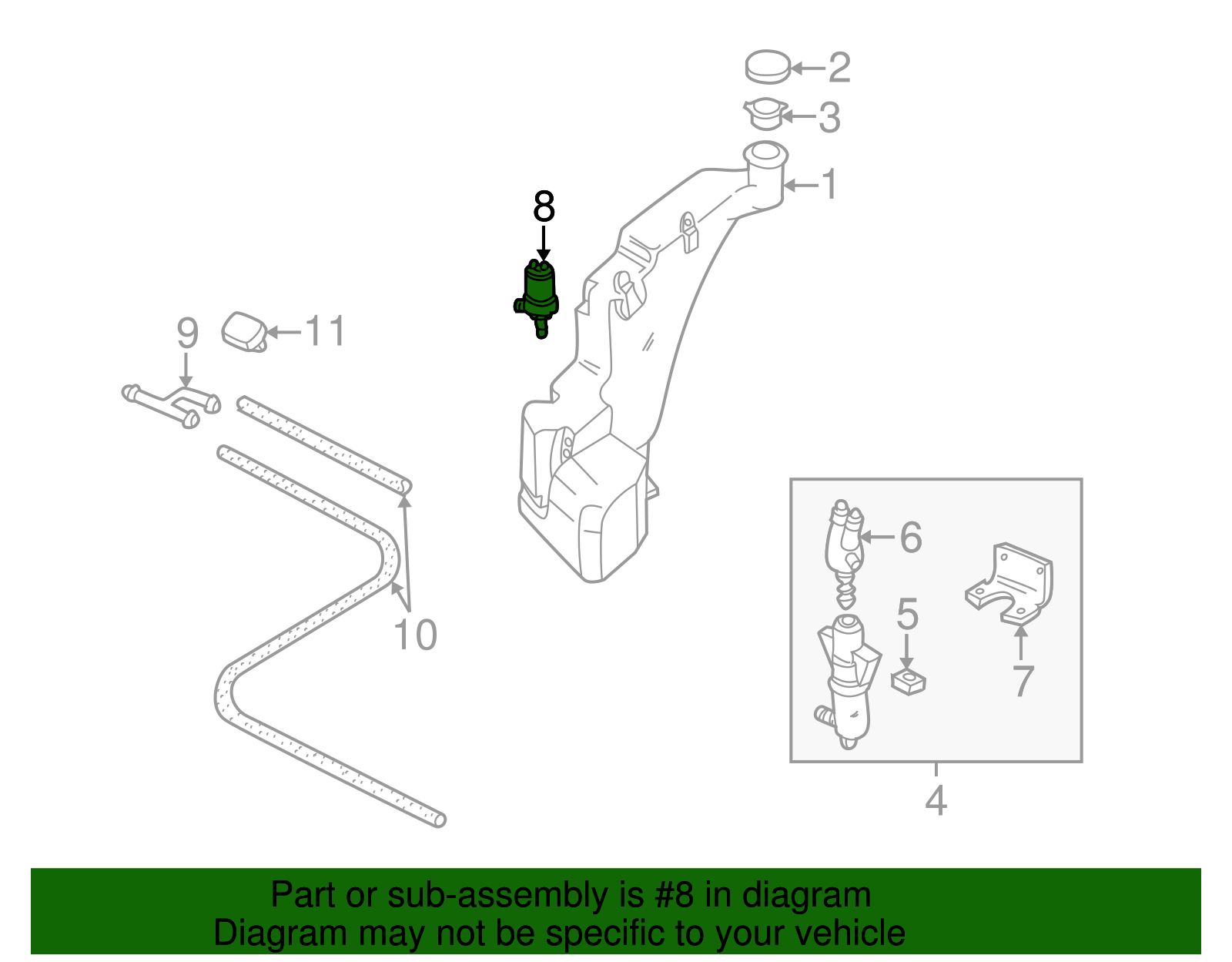 2000-2003 Audi Washer Pump 1J0-955-681 | TascaParts.com