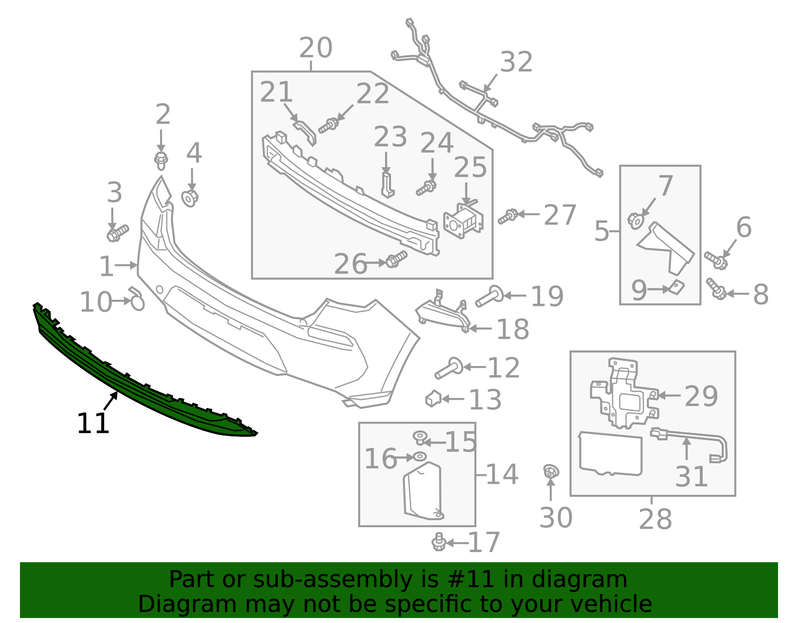 2018-2020 Hyundai Elantra GT Lower Cover 86612-G3000 | QuirkParts