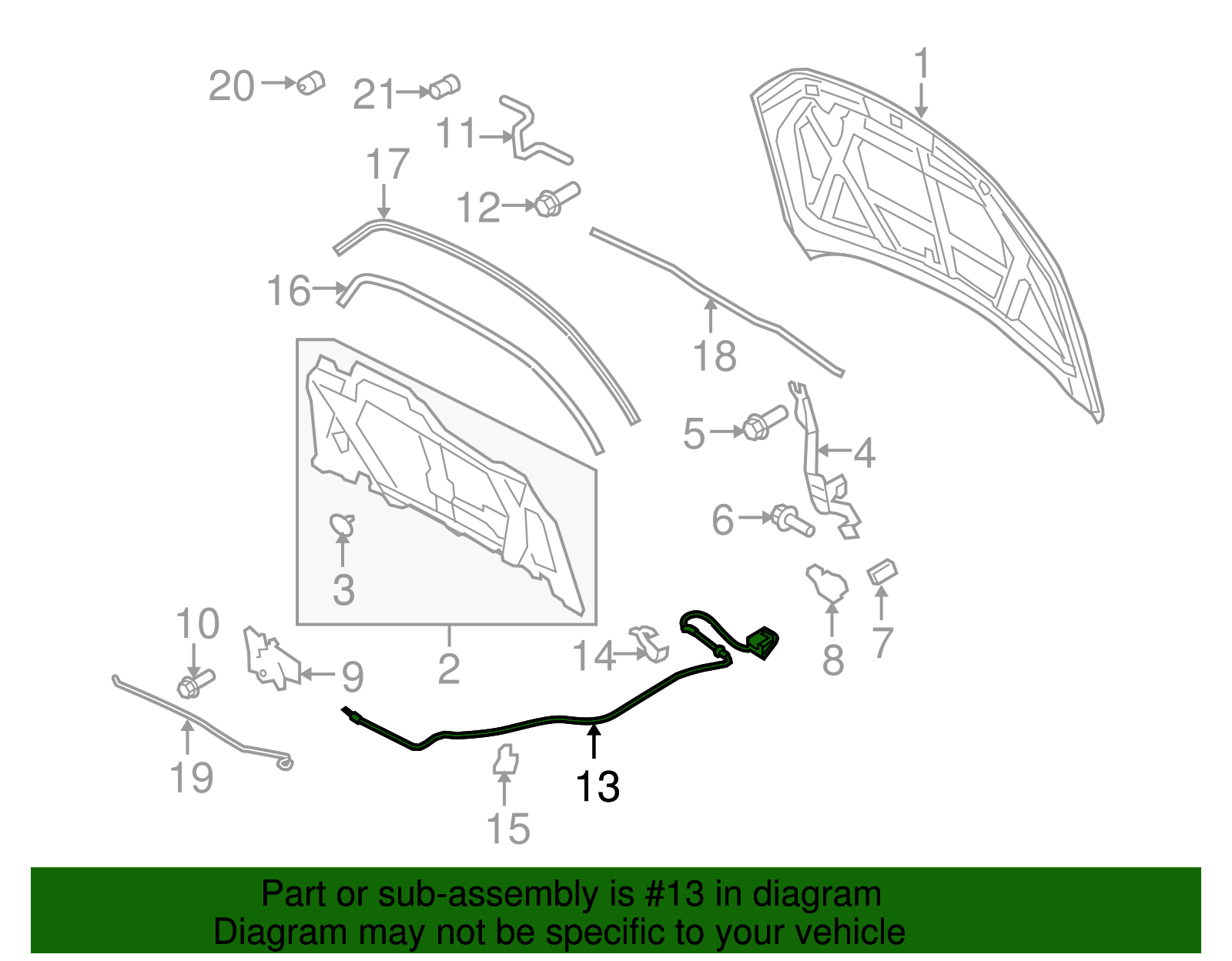 2010-2012 Ford | Release Cable | 9E5Z-16916-AA | Walls' Ford Parts