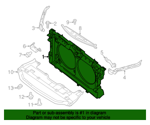 2013-2015 Nissan Altima Radiator Support 62500-3TA0A | Nissan Parts Central