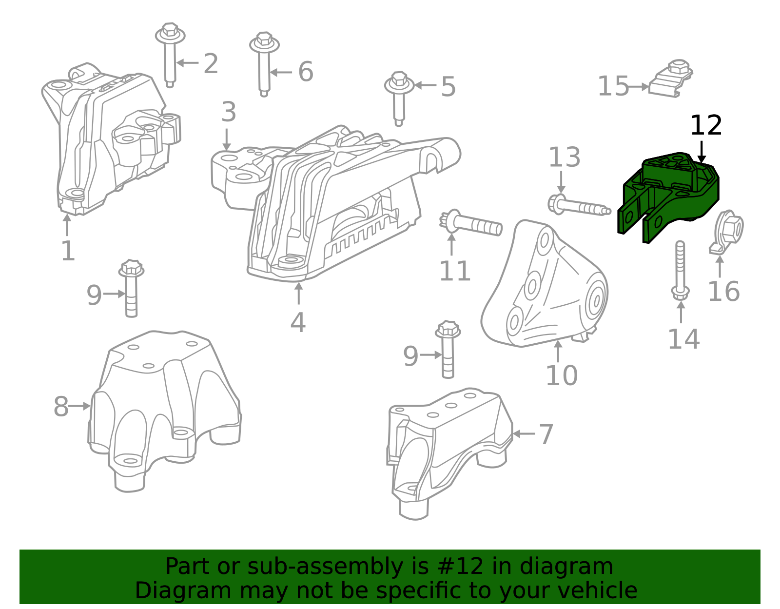 2013-2016 Dodge Dart Rear Mount 68081490AD | Mopar Parts Canada