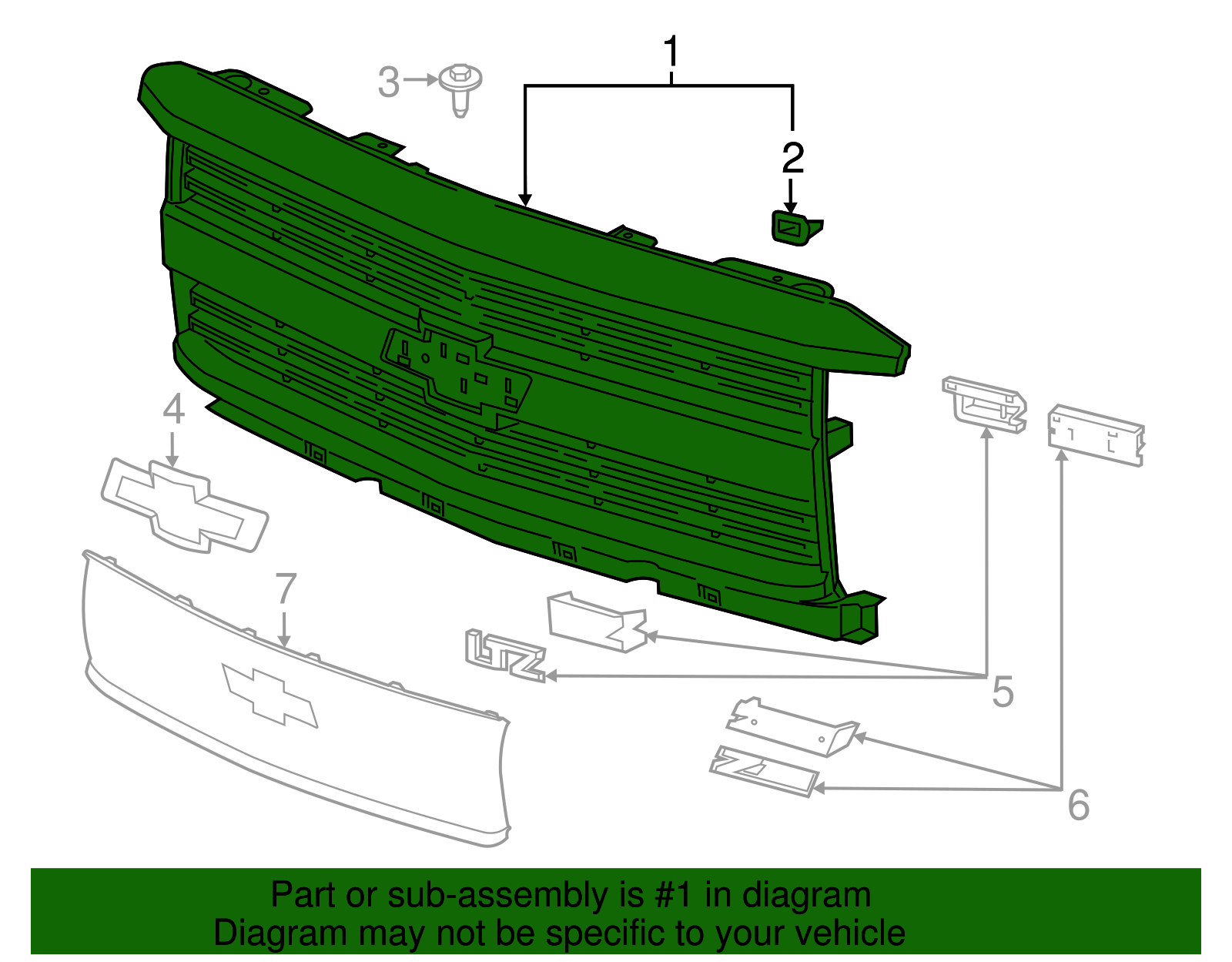 2019 Chevrolet Front Grille 84580509 | Capital Chevy Parts
