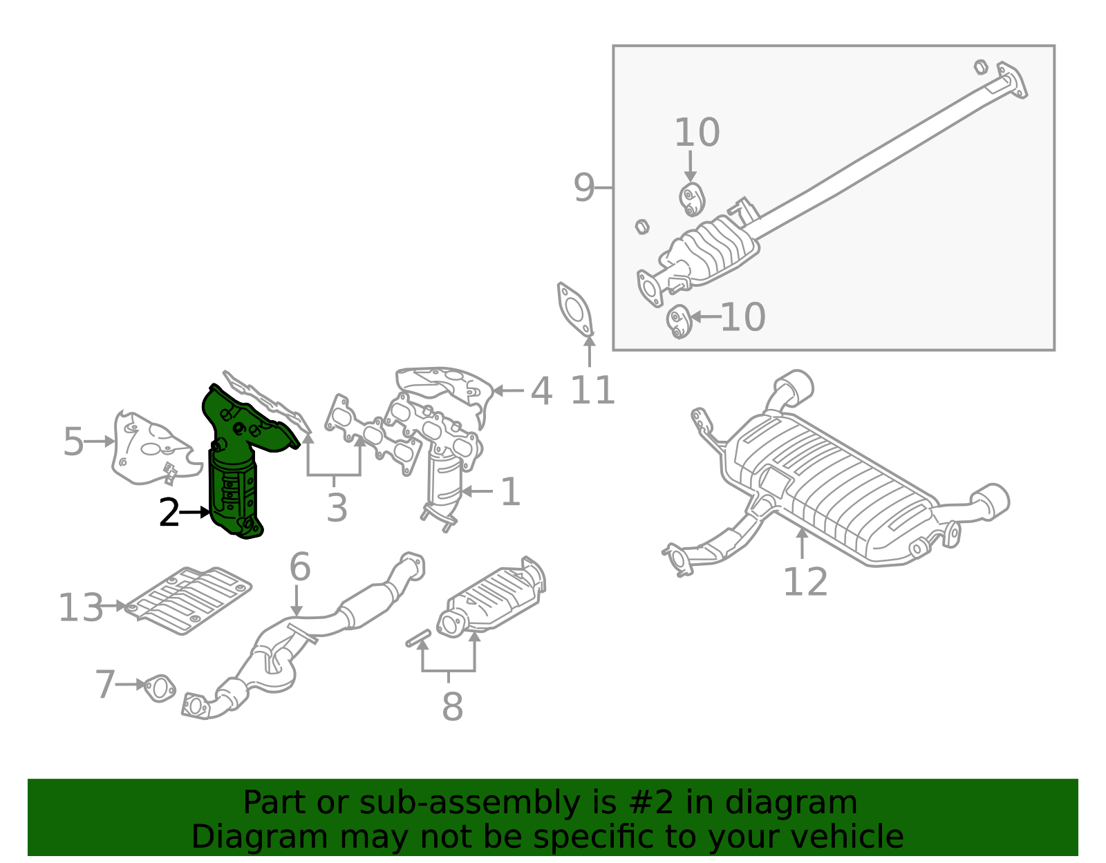 Genuine OEM Exhaust Manifold Part# 28510-37530 Fits 2005-2009 Hyundai ...
