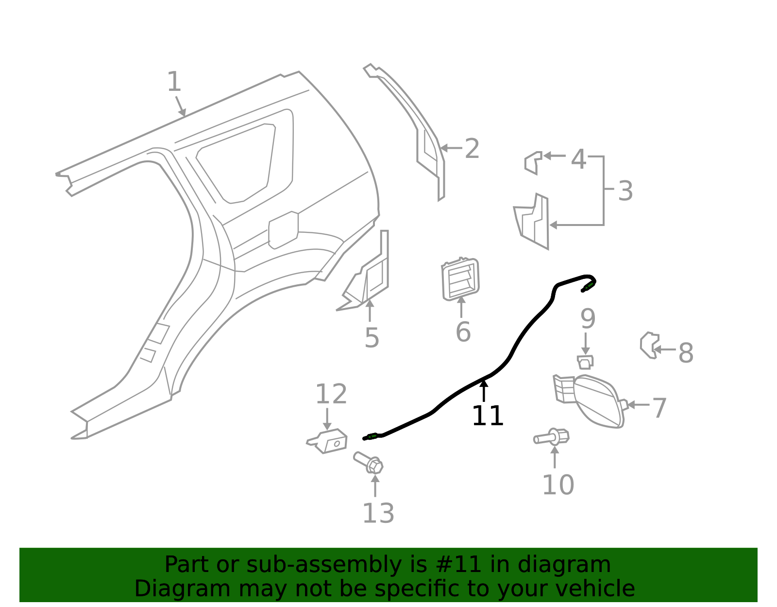 2007-2013 Mitsubishi Outlander Release Cable 5943A002 | Mitsu Parts