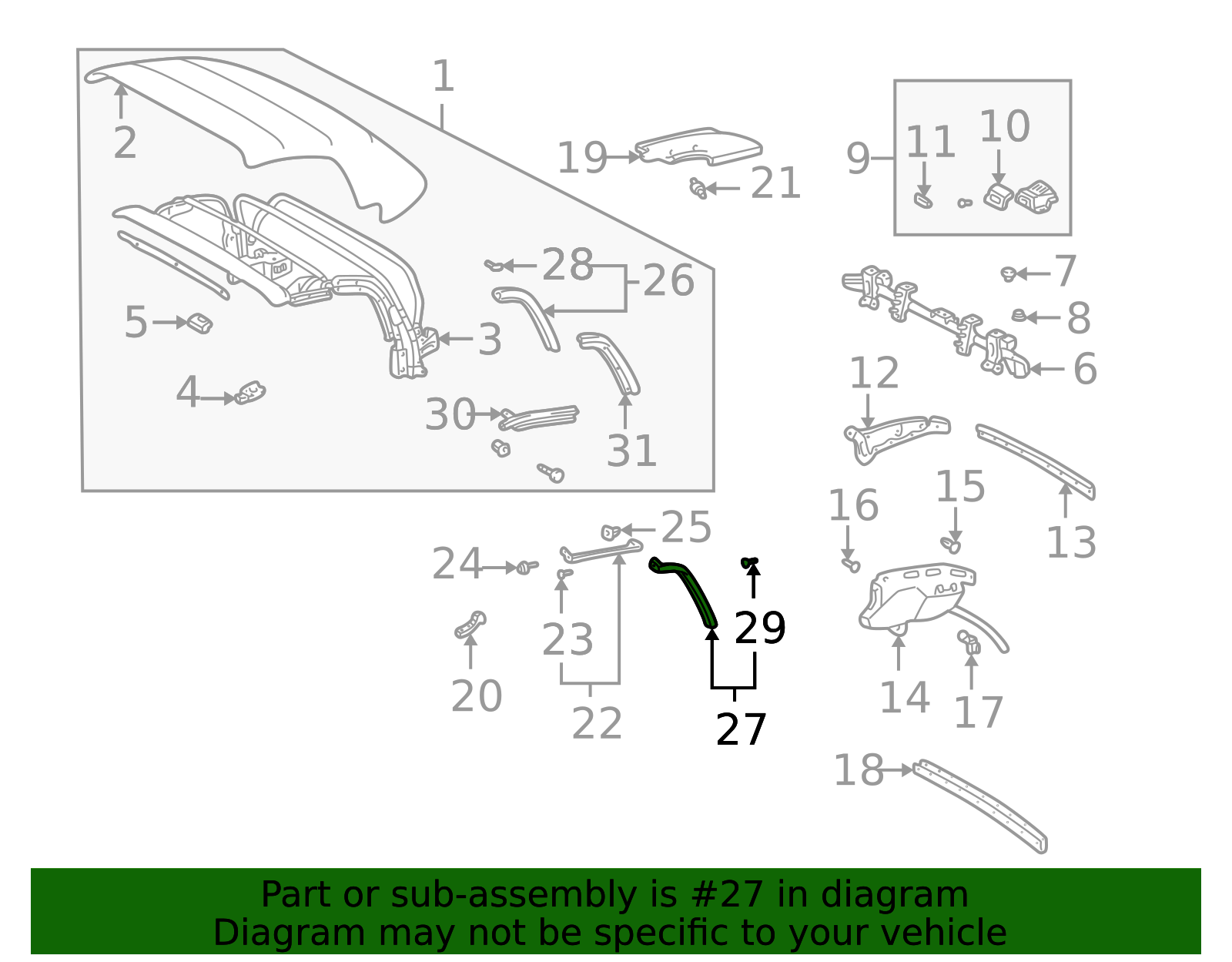 62384-17010 - Convertible Top Seal 2000-2005 Toyota MR2 Spyder | Norm ...