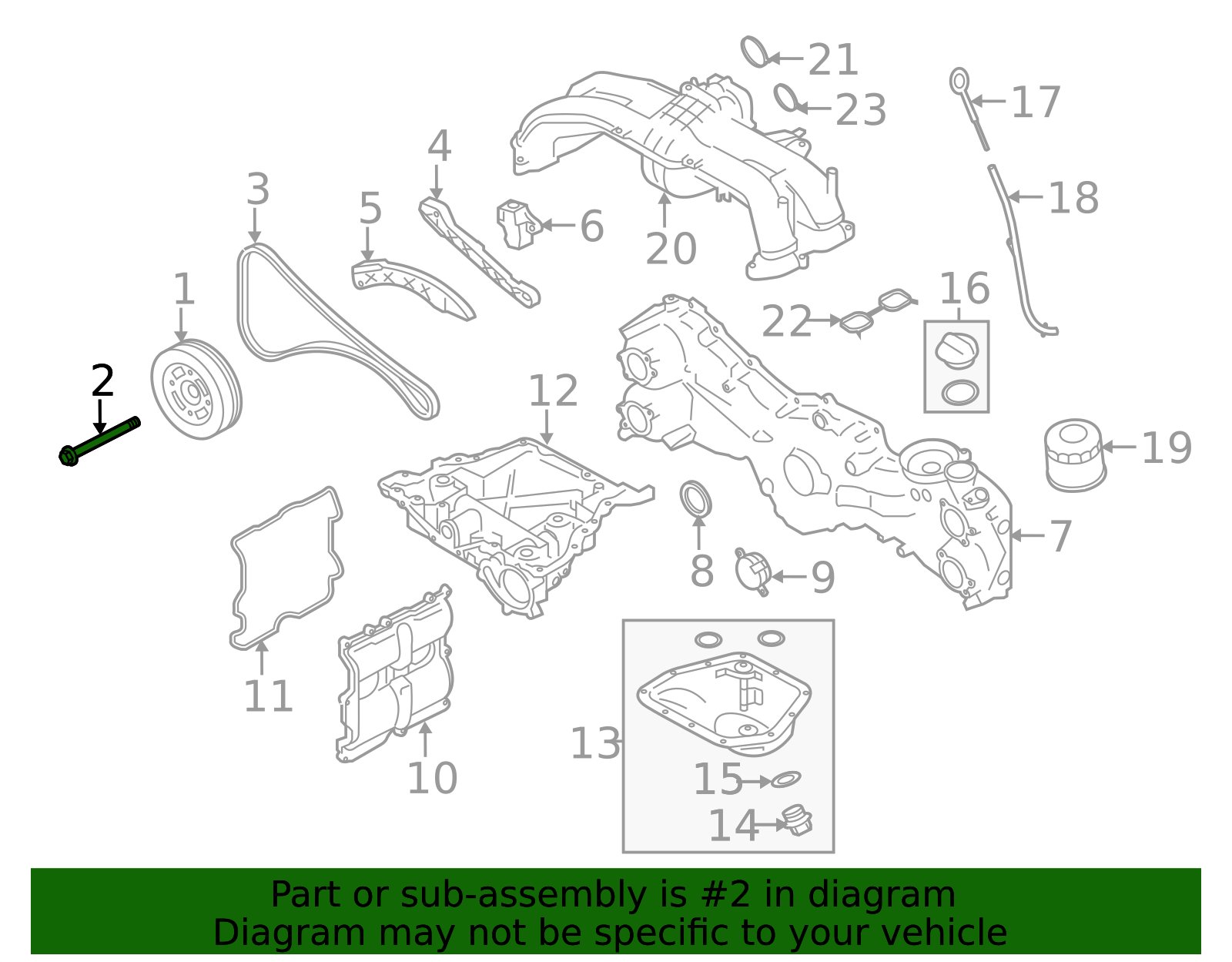 2017-2025 Subaru Crankshaft Pulley Bolt 12369AA15A | Subaru Parts Store