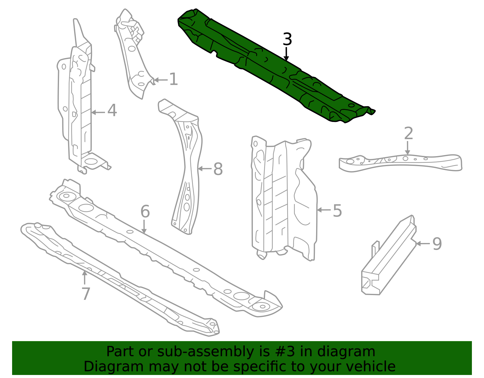 2024-2025 Subaru Upper Tie Bar 53029FN00A9P | Subaru Parts Store