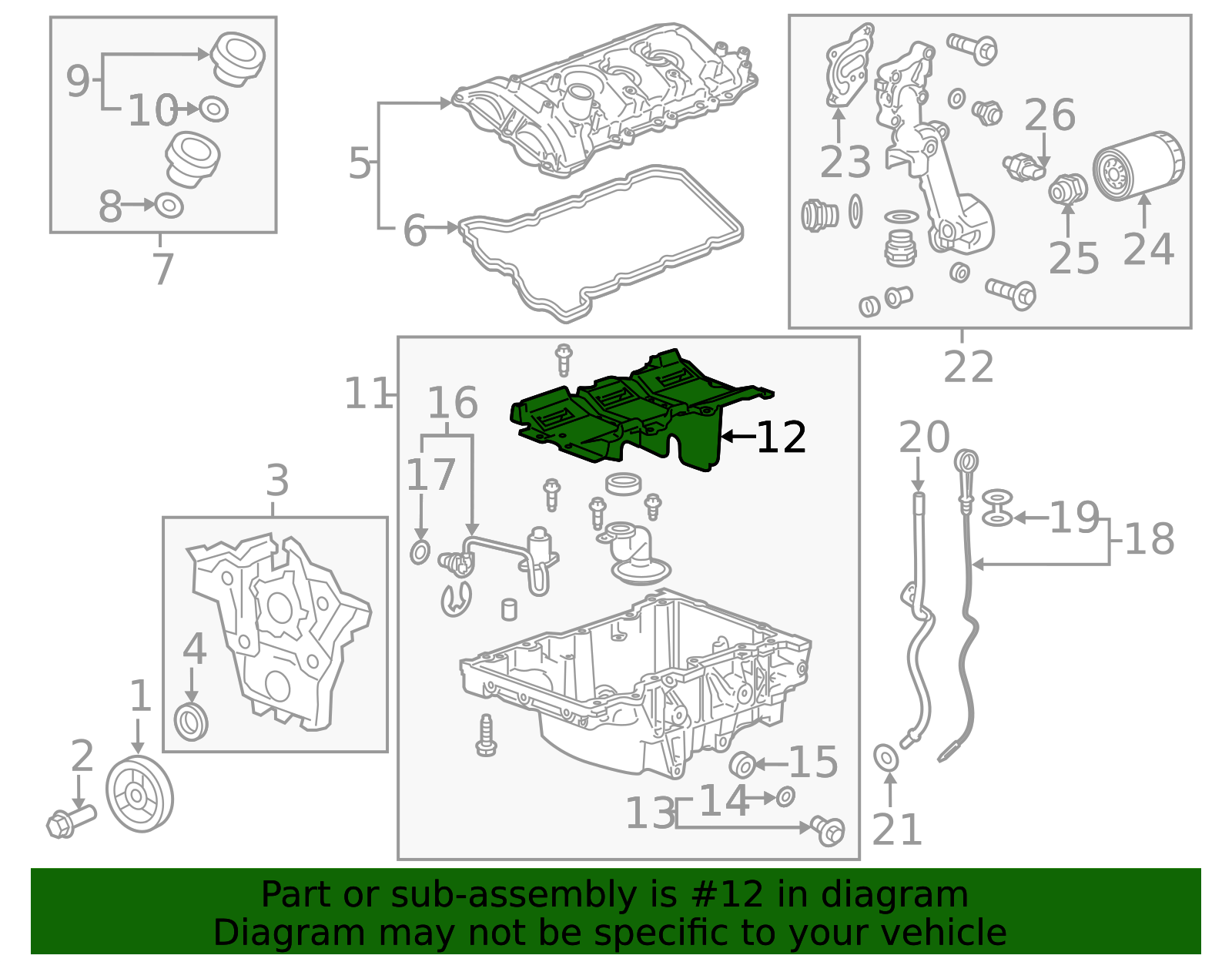 12657086 - 2014-2024 Cadillac - Engine Crankshaft Oil Deflector ...