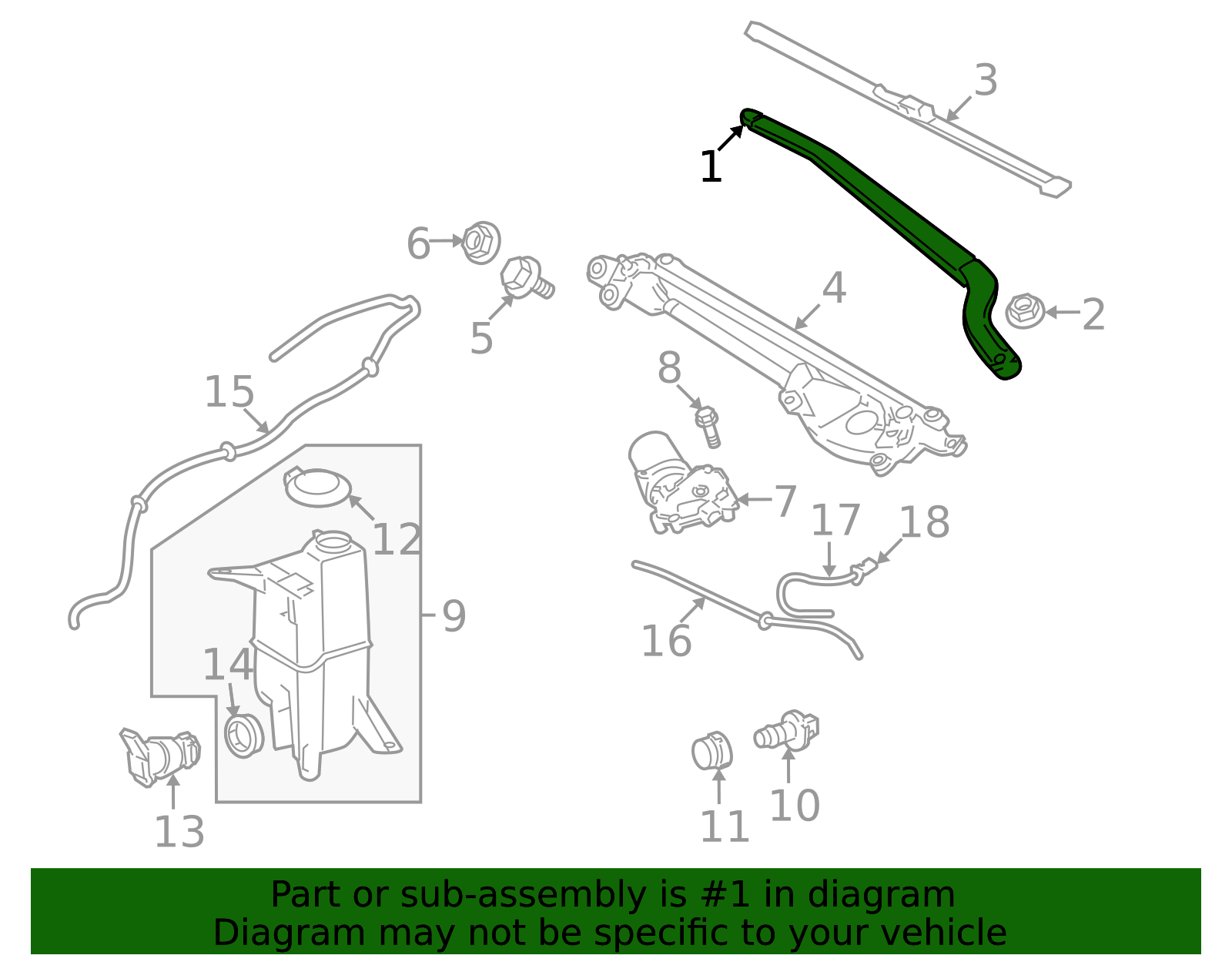2007-2022 Toyota 2007-2022 Toyota - Windshield Wiper Arm (Right, Front ...