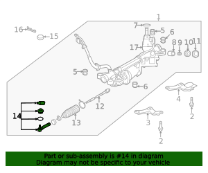 1993-2025 Subaru Outer Tie Rod 34161SA001 | Subaru Online Parts