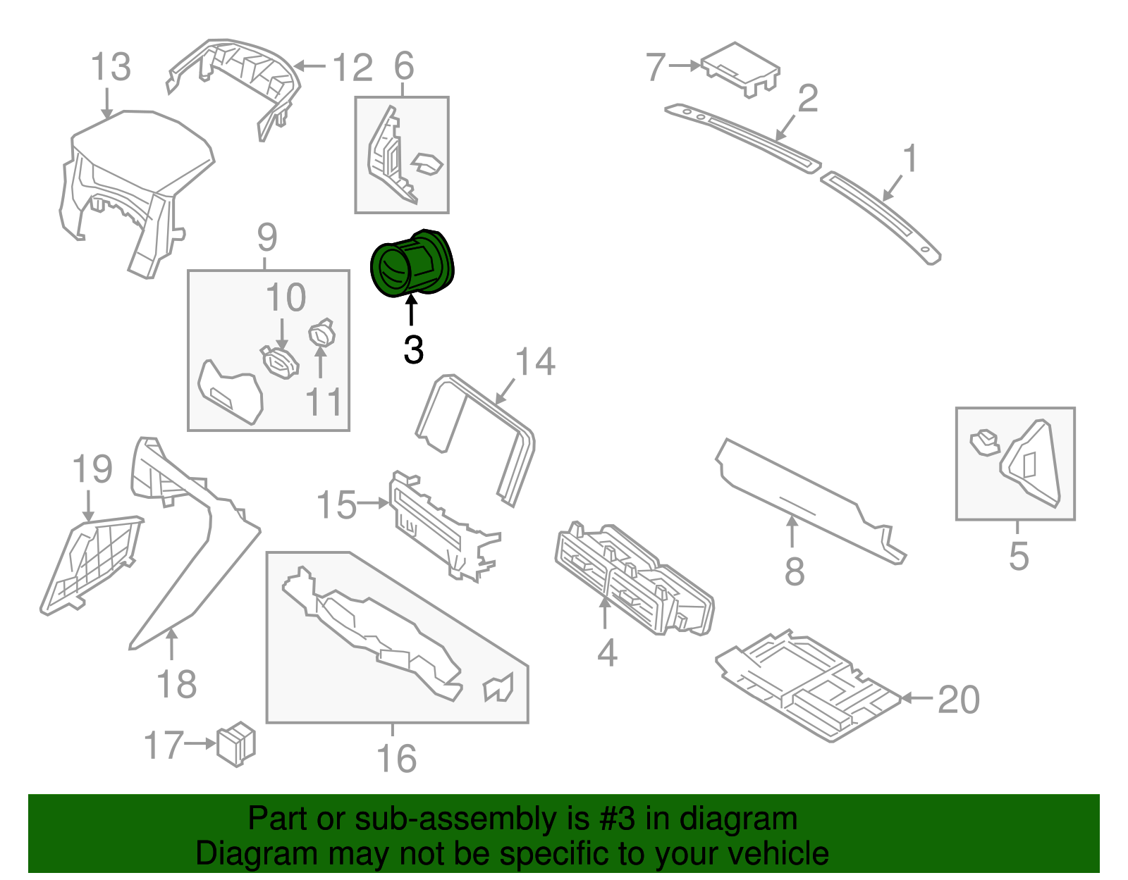 2017-2024 Nissan GT-R Vent 68760-6AV1A | Boro Nissan Parts