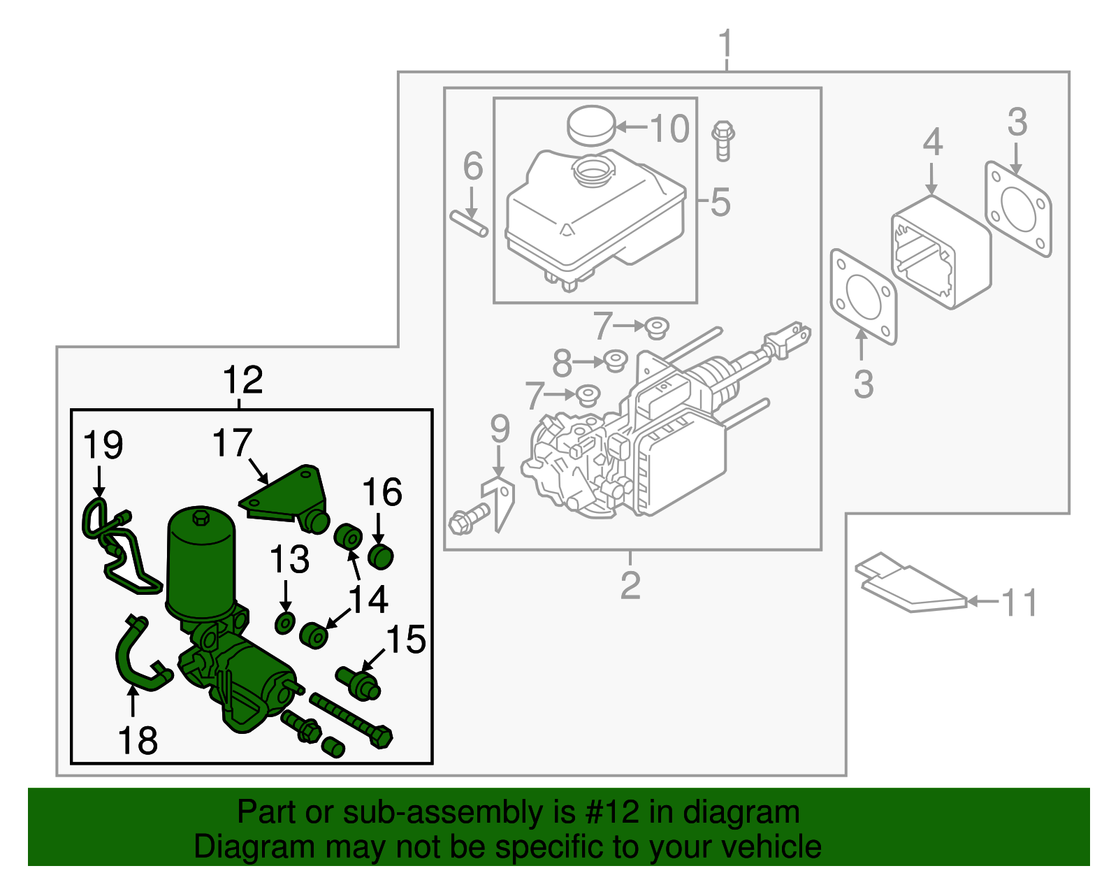 2017-2024 Nissan Booster Assembly 47210-1LA0A | Nissan Parts OEM