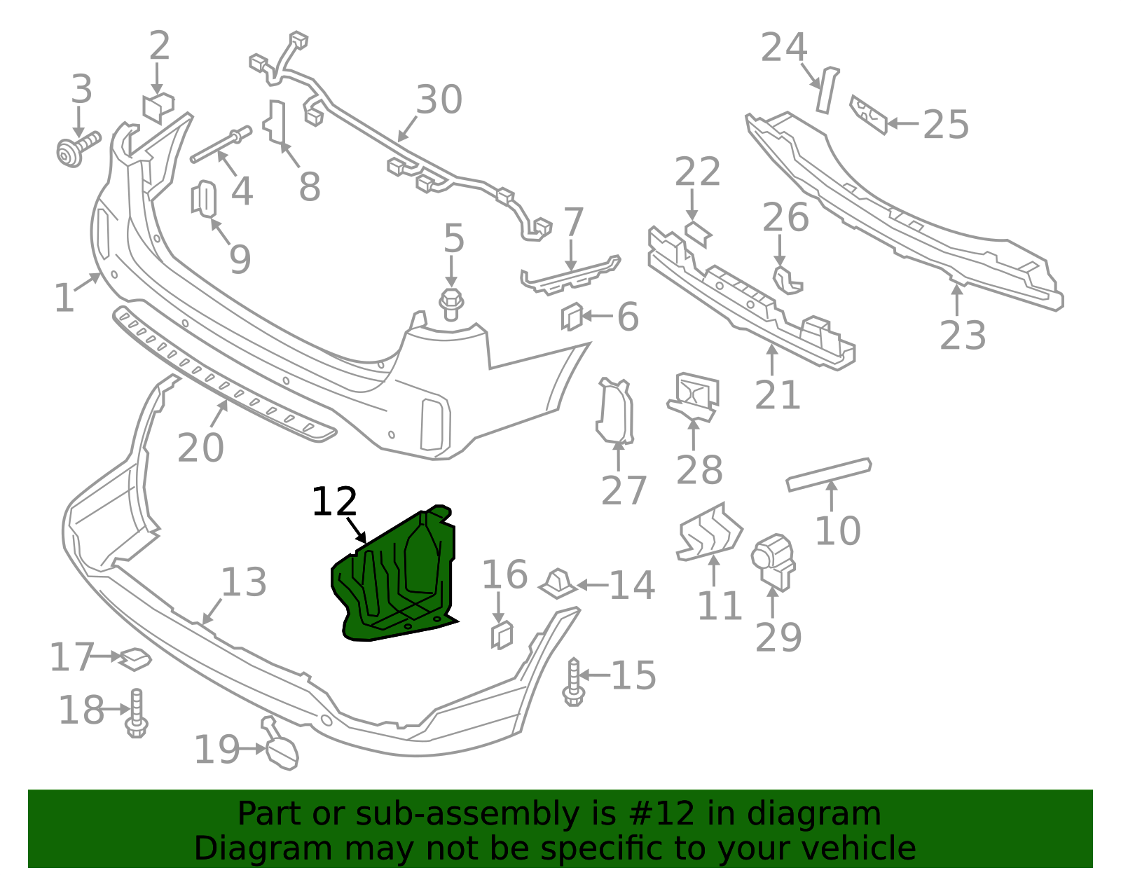 86696-1U500 - Under Cover 2014-2015 Kia Sorento | Kia.Parts Store