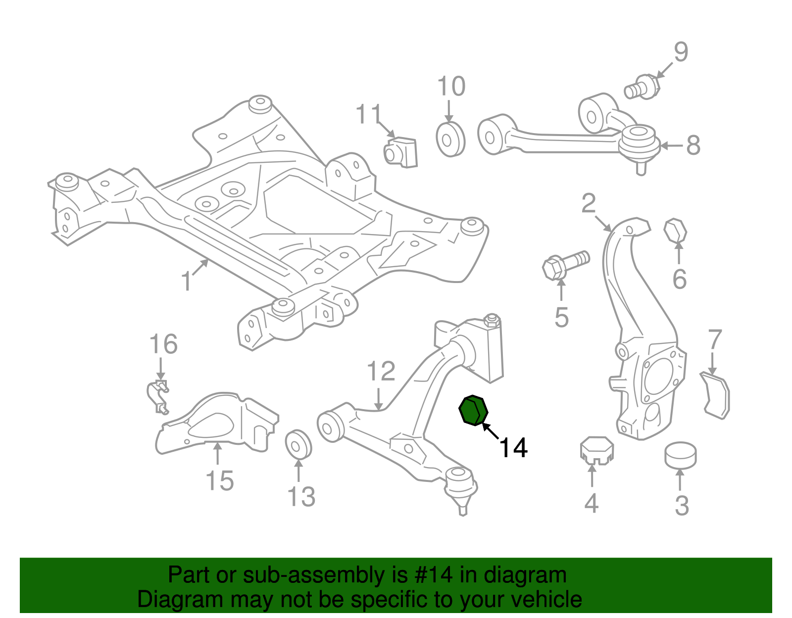 2003-2024 Nissan Lower Control Arm Nut 54588-1BA2A | Hart Nissan of NoVa