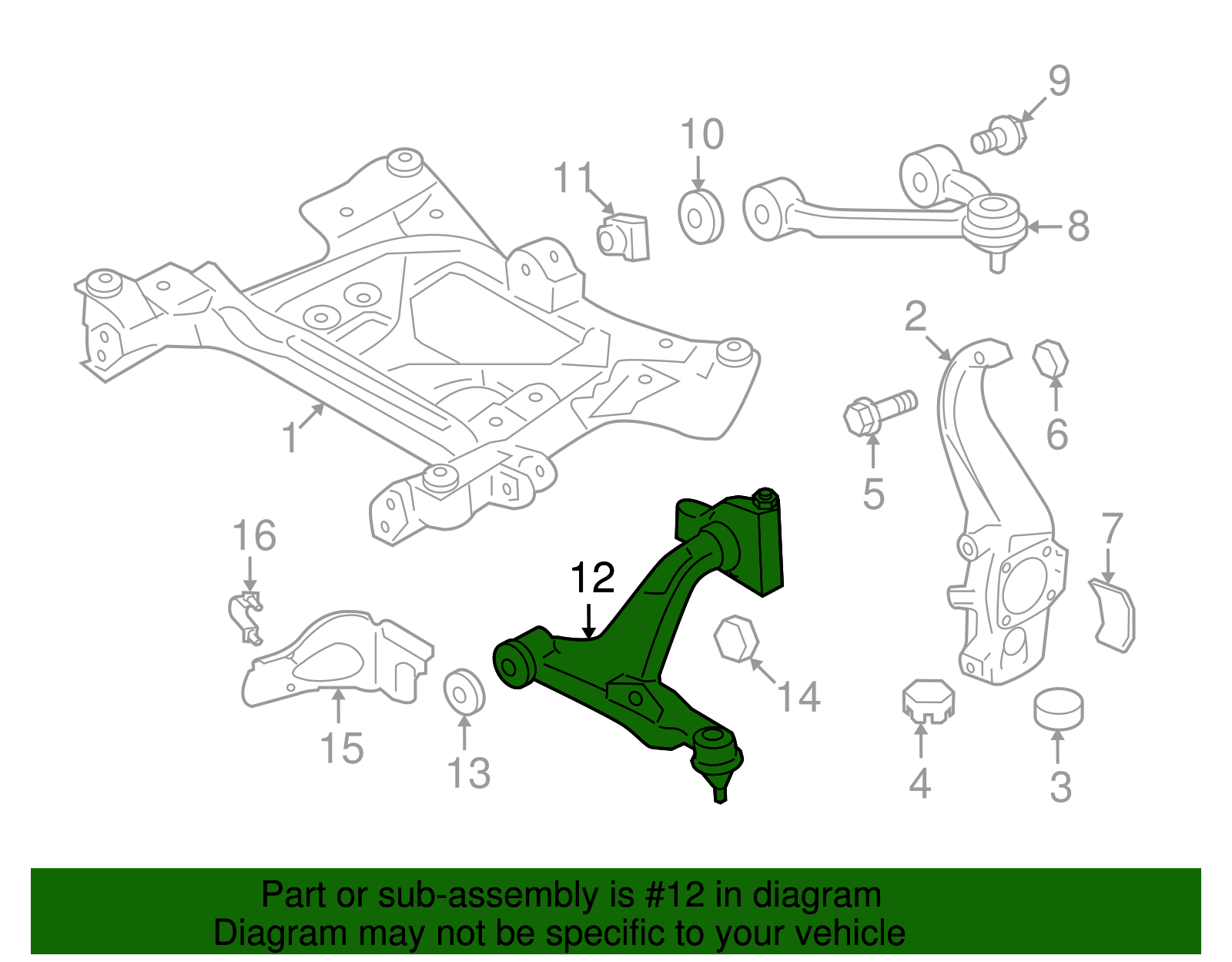 2010-2011 Nissan GT-R Lower Control Arm 54501-JF50A | Boro Nissan Parts