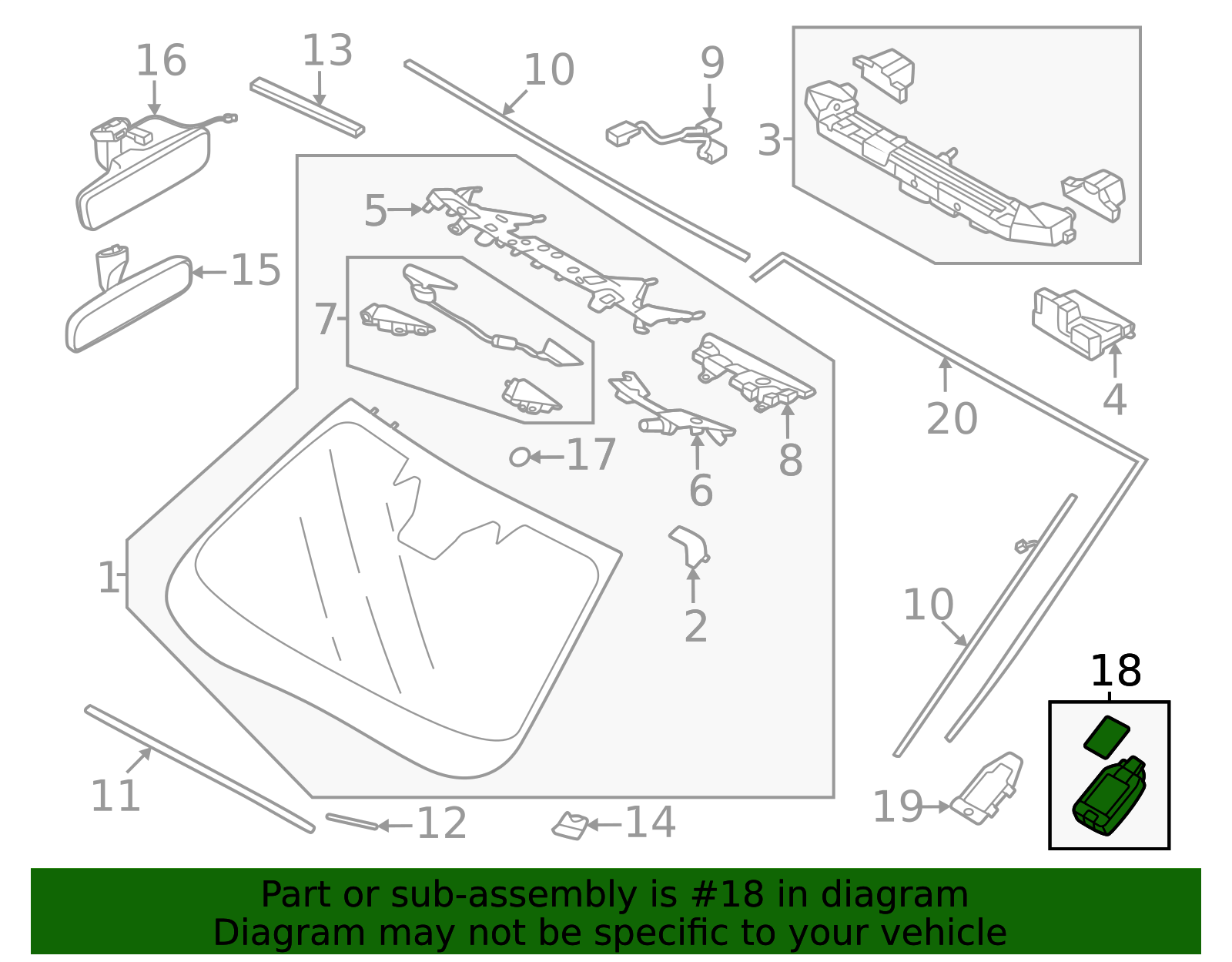 2025 Subaru Forester Rain Sensor 86516SL000 | Subaru Parts Guys