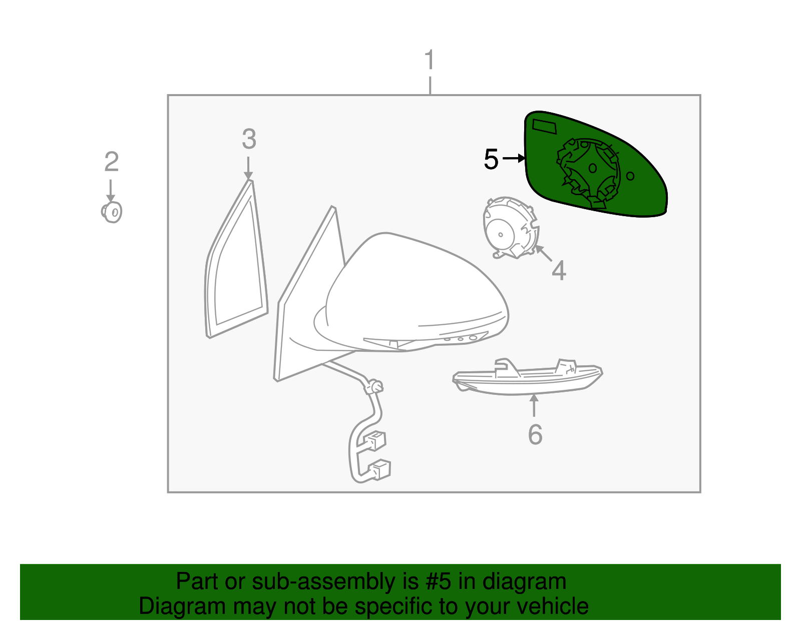 2013-2017 Buick Enclave Passenger Side Rearview Mirror Glass 22902664 ...