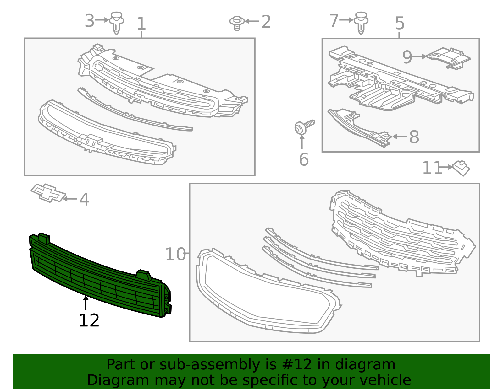 2015-2016 Chevrolet Front Lower Grille 94516738 GM | GMPartsDirect.com