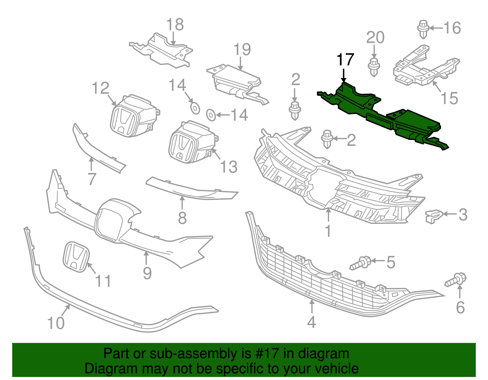 71105-T1W-A00 - Upper Support 2015-2016 Honda CR-V | Honda Parts Online