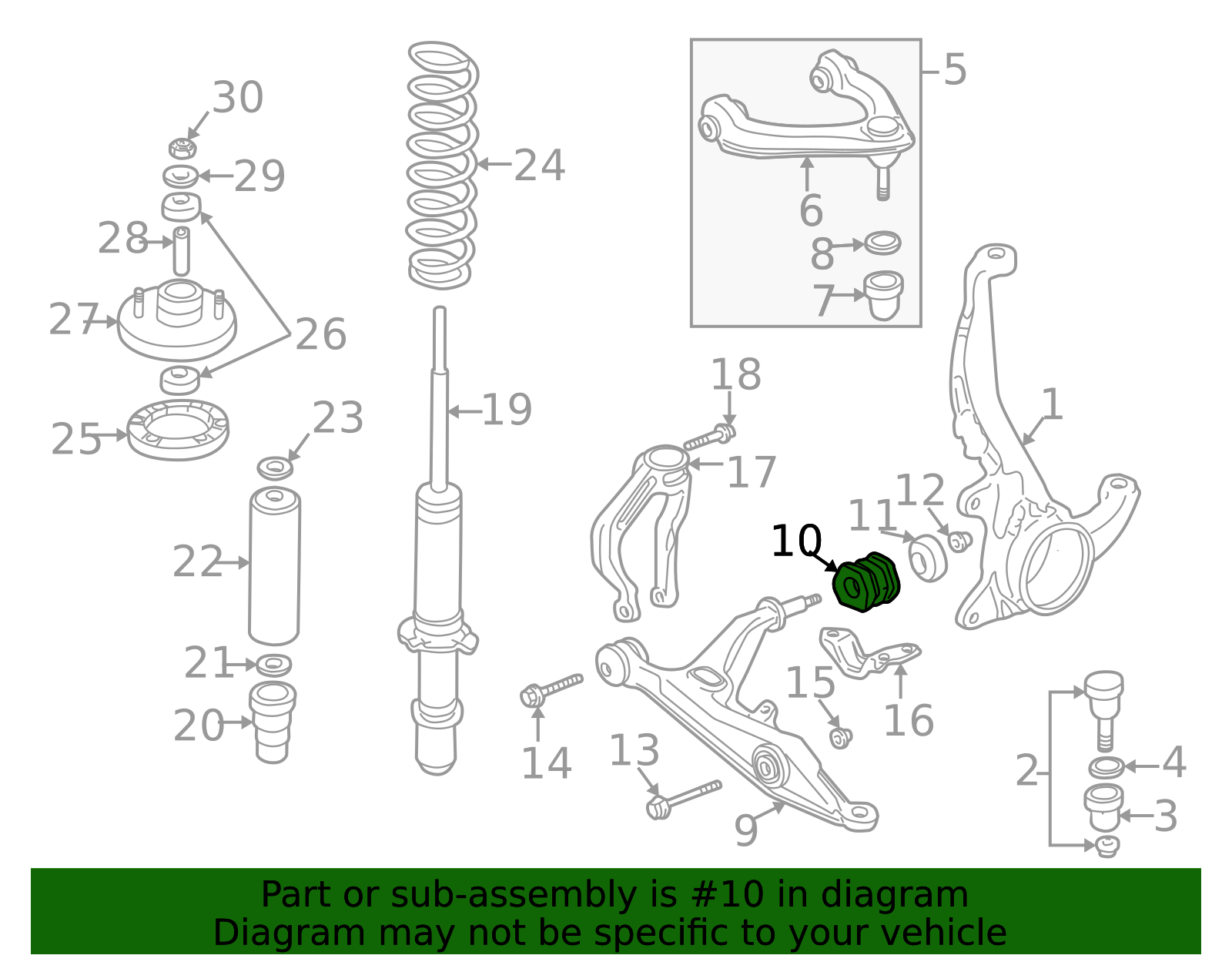 OEM 1997-2001 Honda Suspension Control Arm Bushing 51391-S04-005 ...