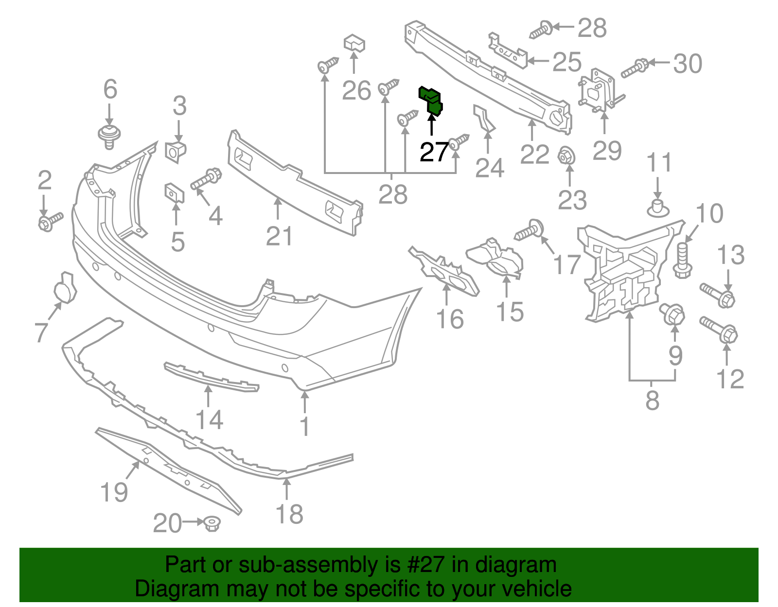Hyundai - 86636-B1800 - Impact Bar Center Bracket - 2018-2020 Genesis ...