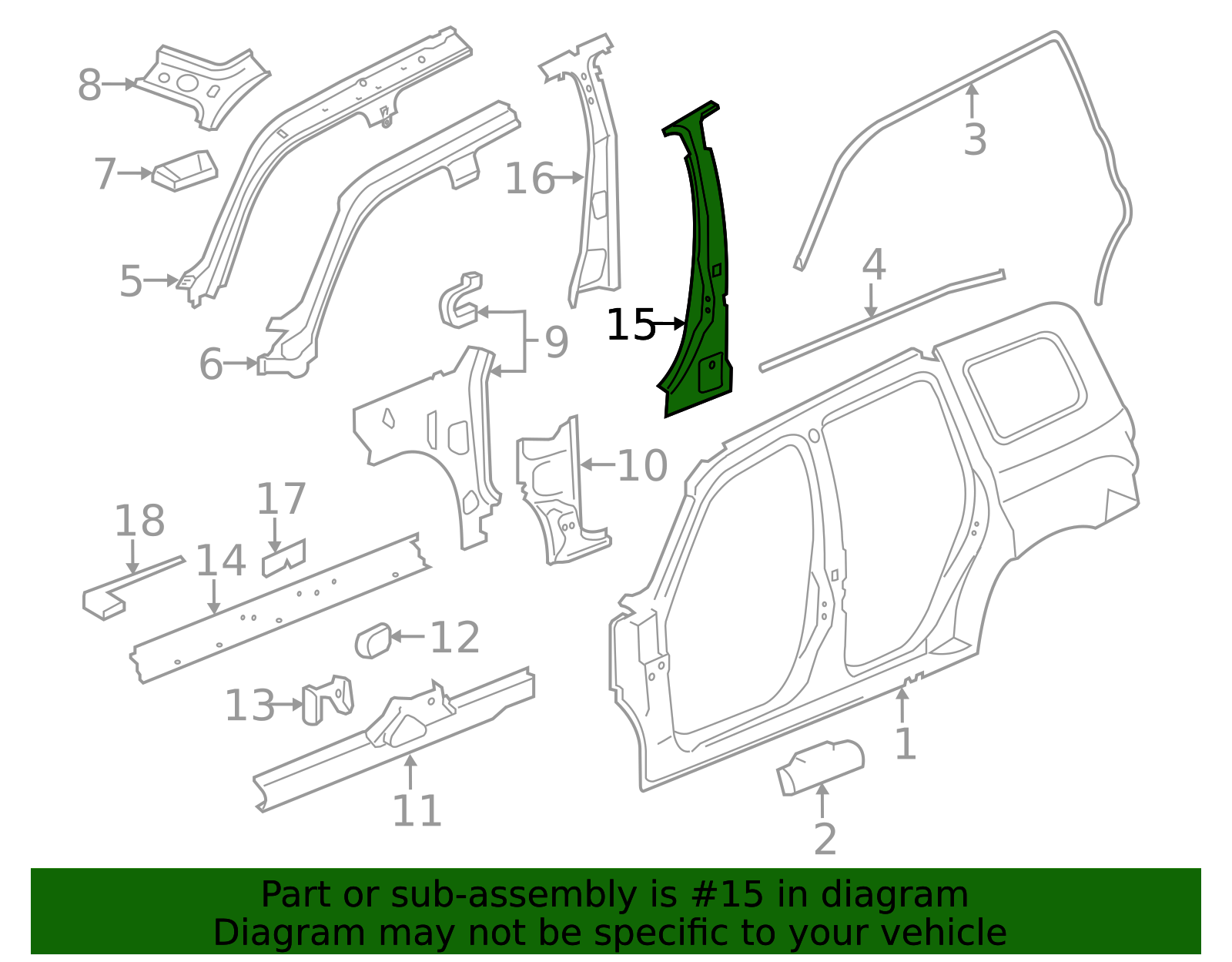 15905360 - Center Pillar Reinforced | Partners Chevy