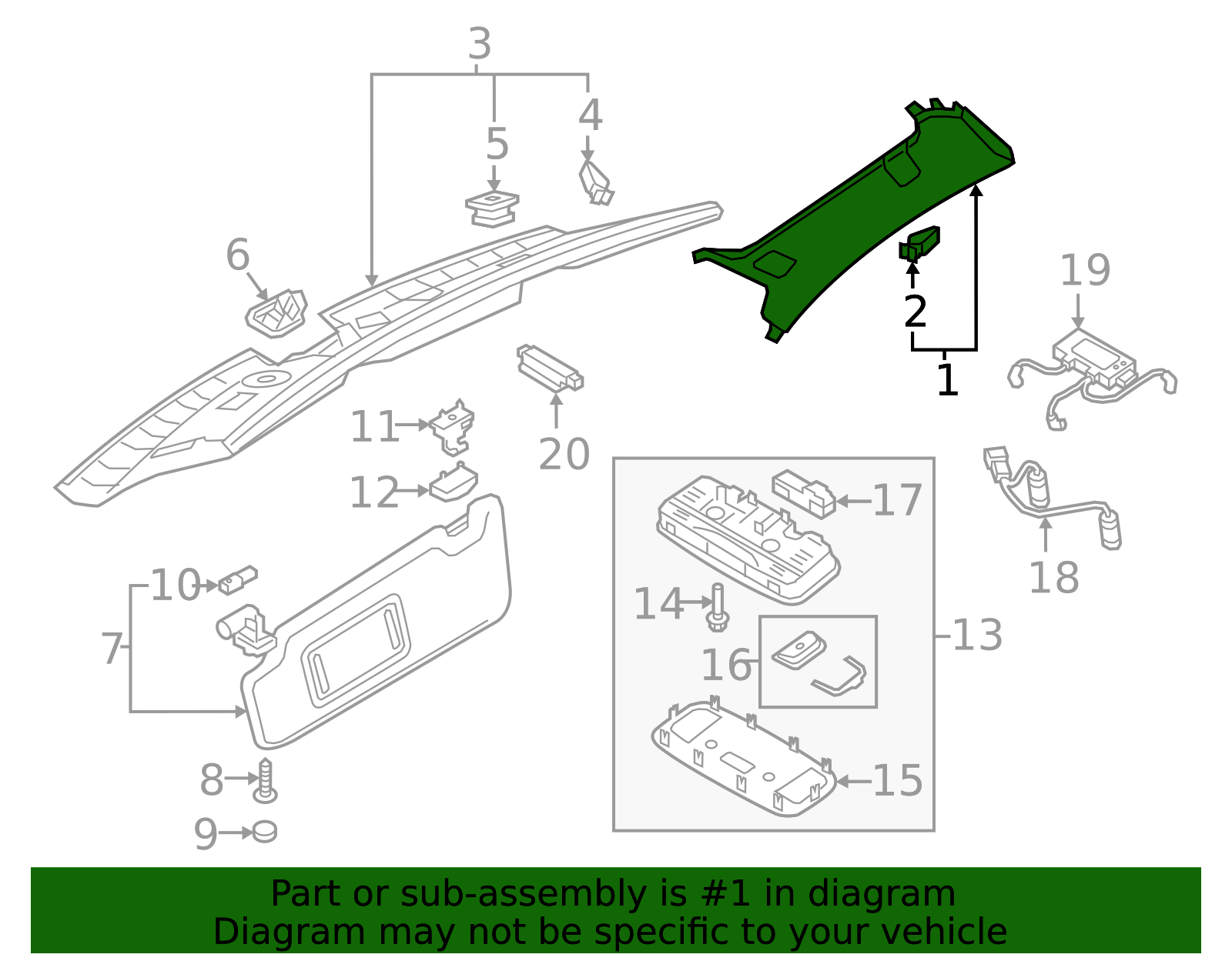 8W7-867-234-B-24A - Windshield Pillar Trim 2018-2024 Audi | Audi OEM ...
