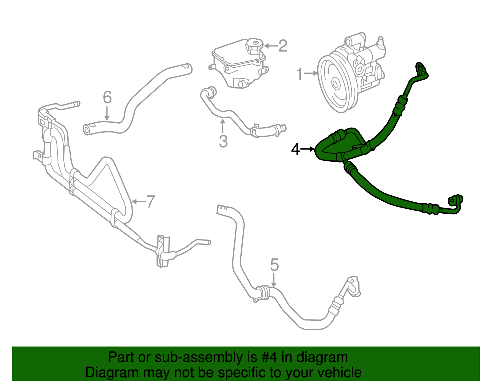 172-460-44-24-64 - Pressure Hose 2012-2015 Mercedes-Benz SLK 250 ...