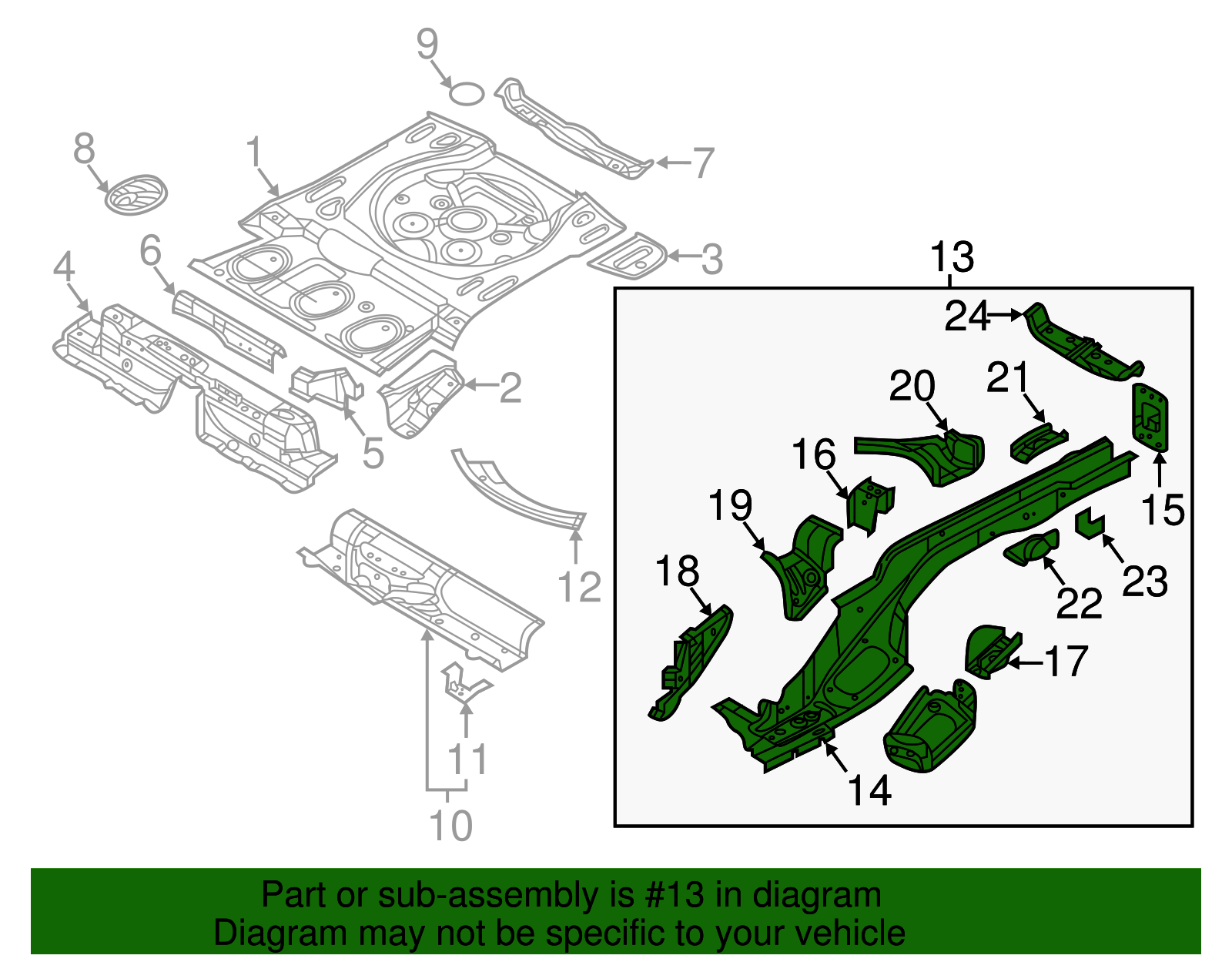 5QN-803-502-E - Rear Rail Assembly 2018-2024 Volkswagen Tiguan ...