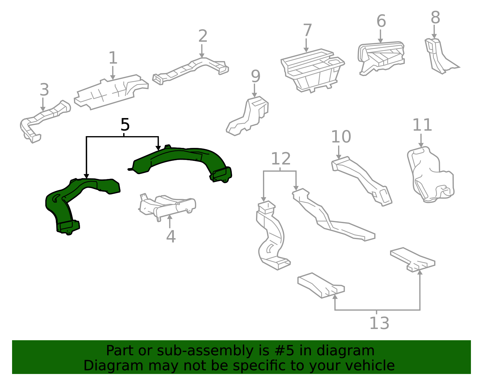 2013-2018 Toyota Avalon Outlet Duct 55845-07040 | MotorMotor