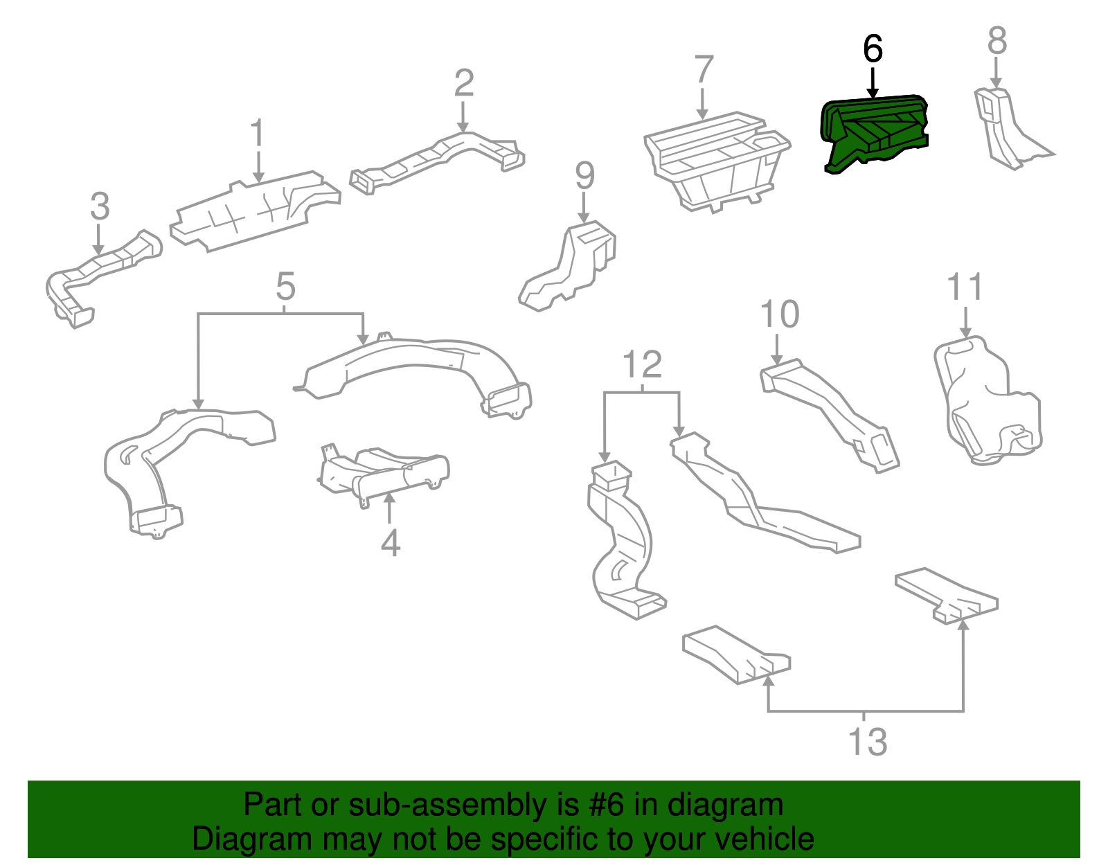 2012-2018 Toyota Air Distributor 87201-07120 | Toyota Parts Center
