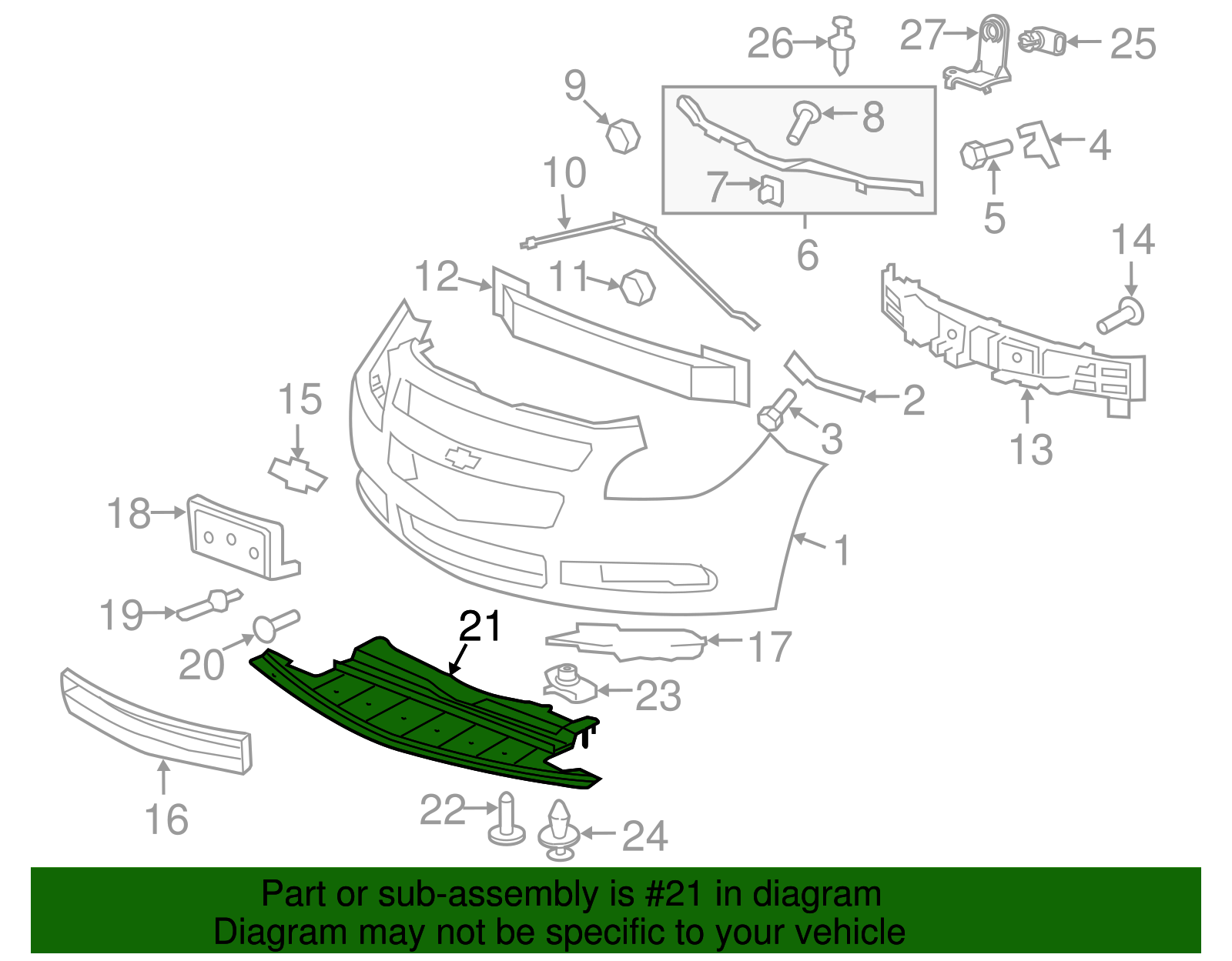 2008-2012 Chevrolet Malibu Engine Splash Shield 15826166 GM ...