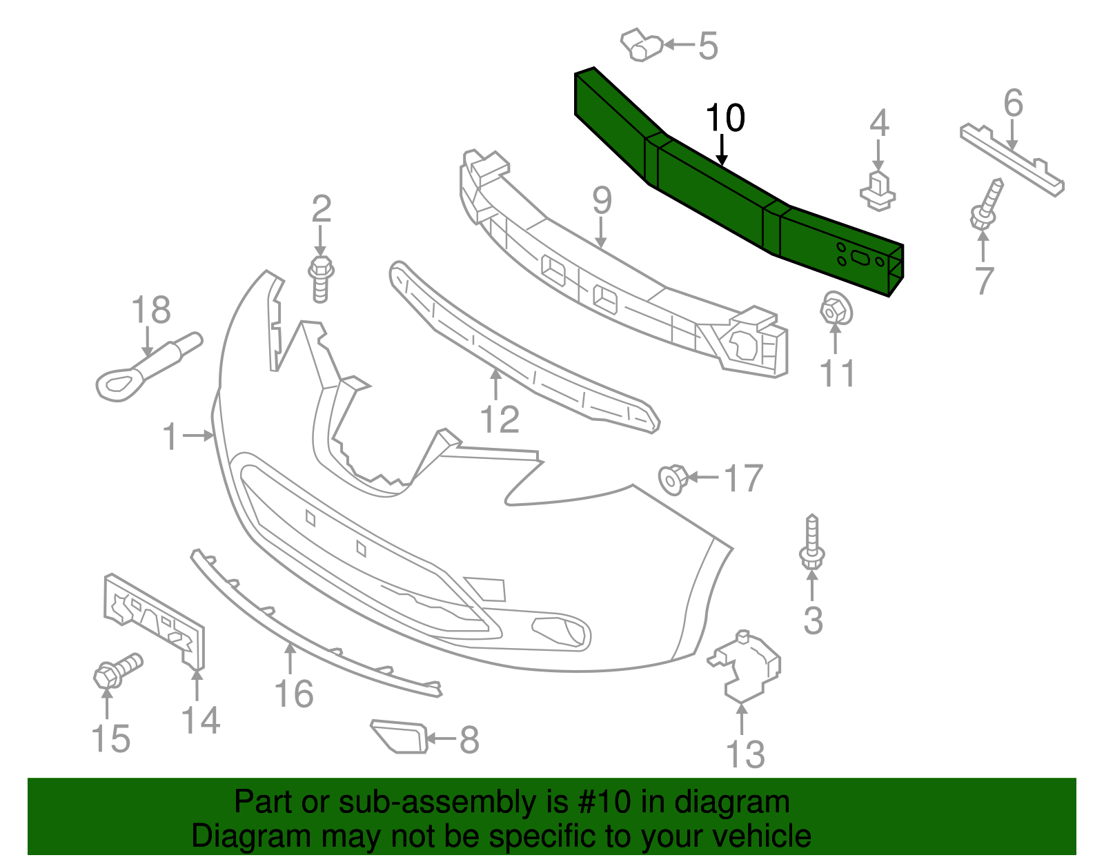 2013-2017 Nissan LEAF Impact Bar 62032-3NF0A | TascaParts.com