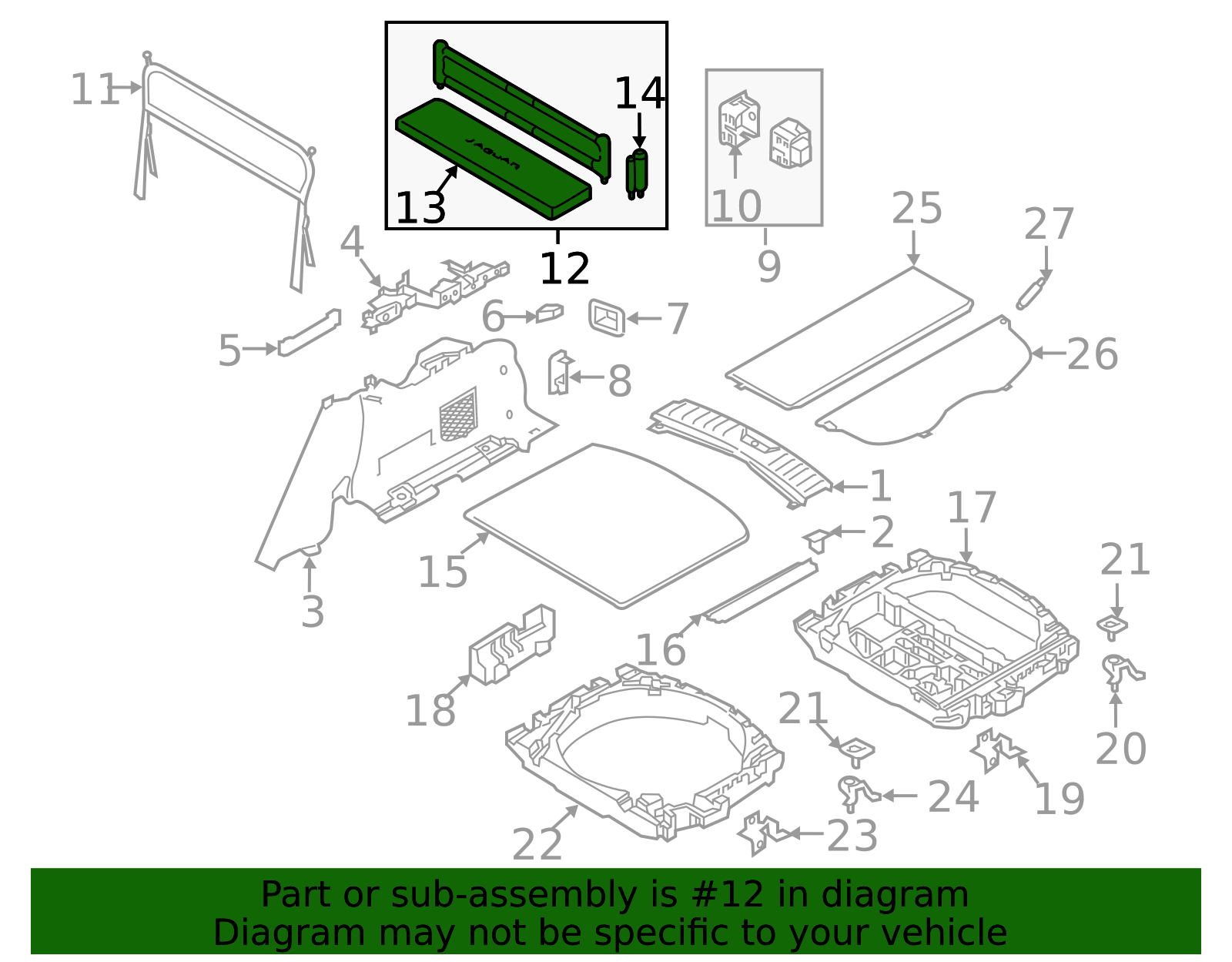 C2Z31984 - Luggage Compartment Retention Kit 2018-2023 Jaguar | Land ...