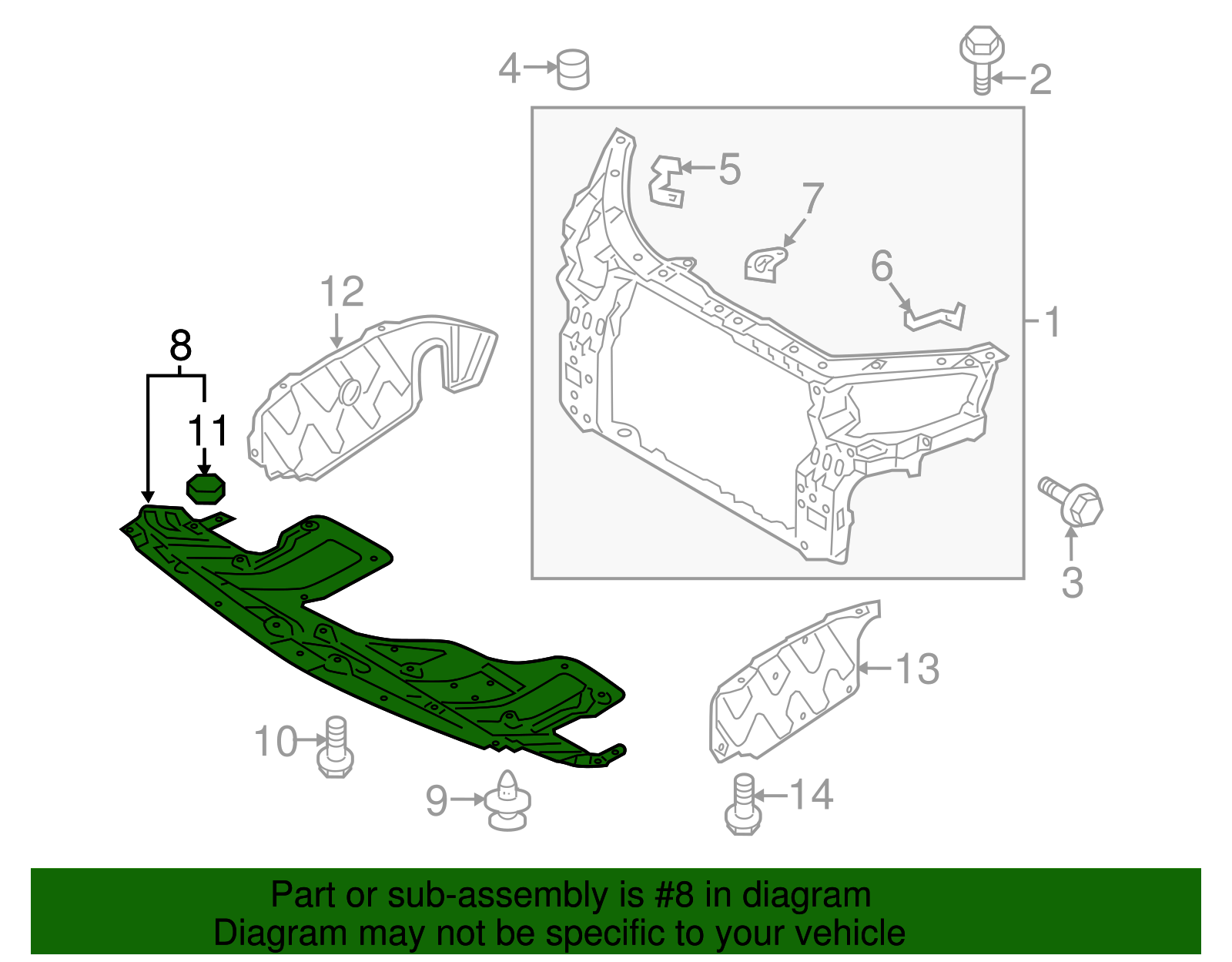 29110-1U200 - Under-Body Shield - 2011-2013 Kia Sorento | World Kia Parts