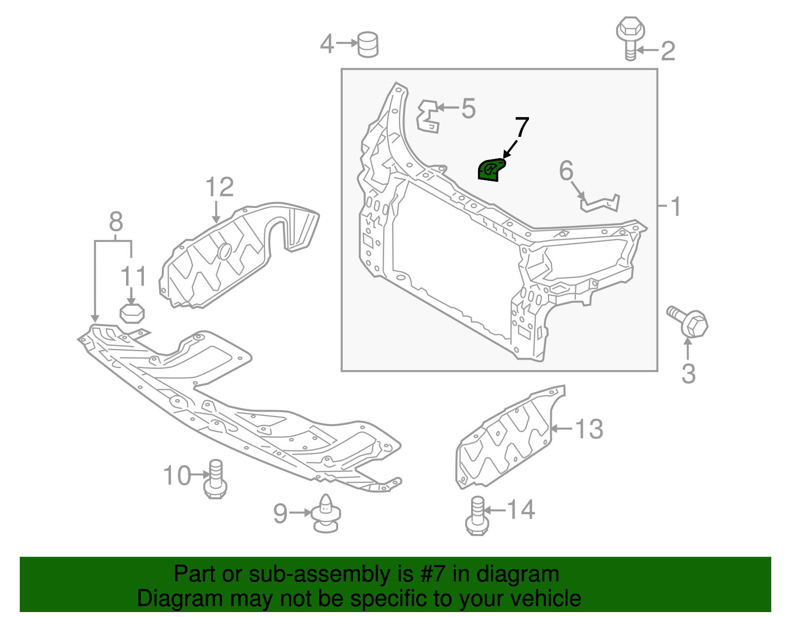 64185-1U000 - Radiator Support Center Bracket 2011-2013 Kia Sorento ...