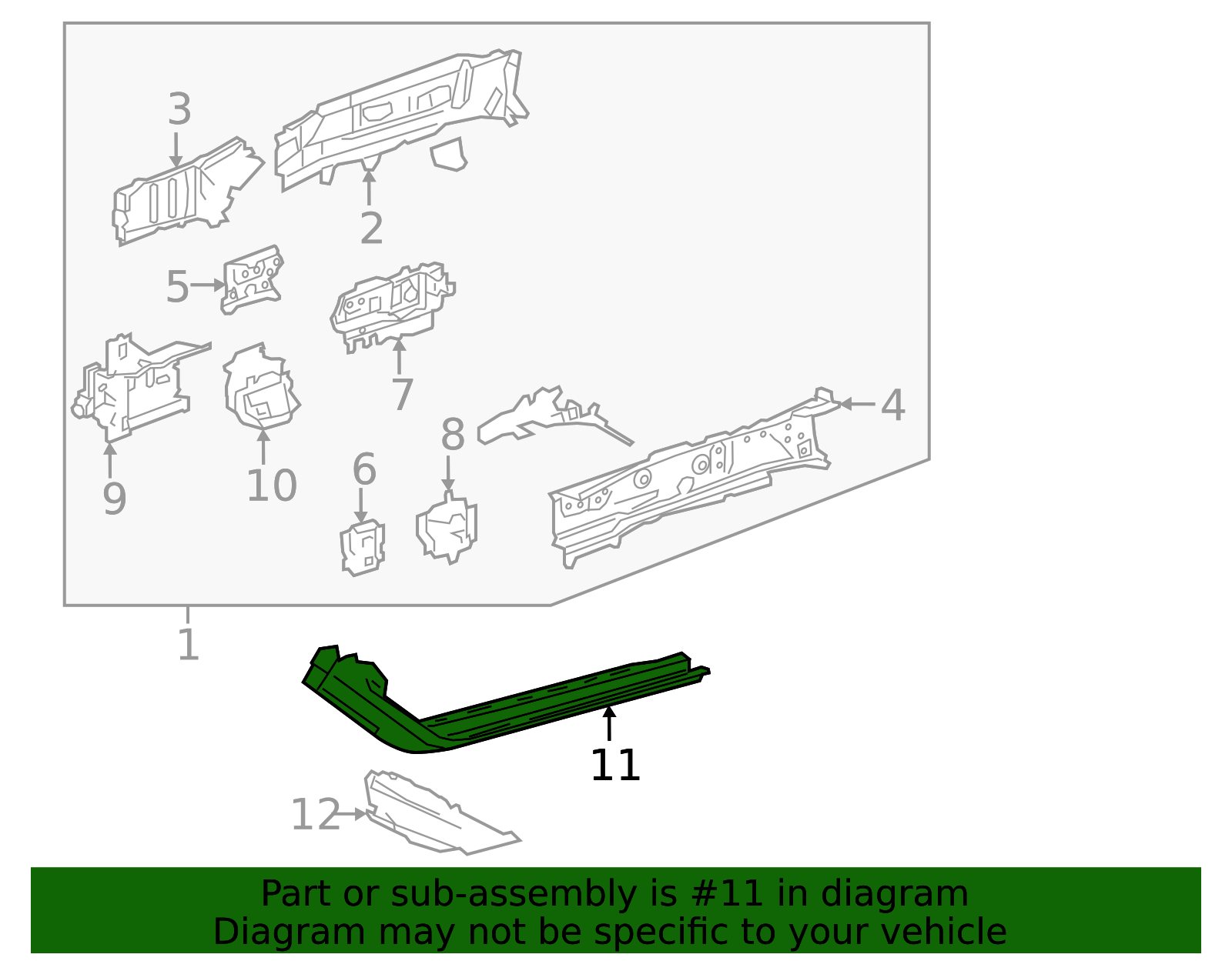 Genuine Official Toyota Rear Rail part# 57016-06160 for 2018-2025 ...
