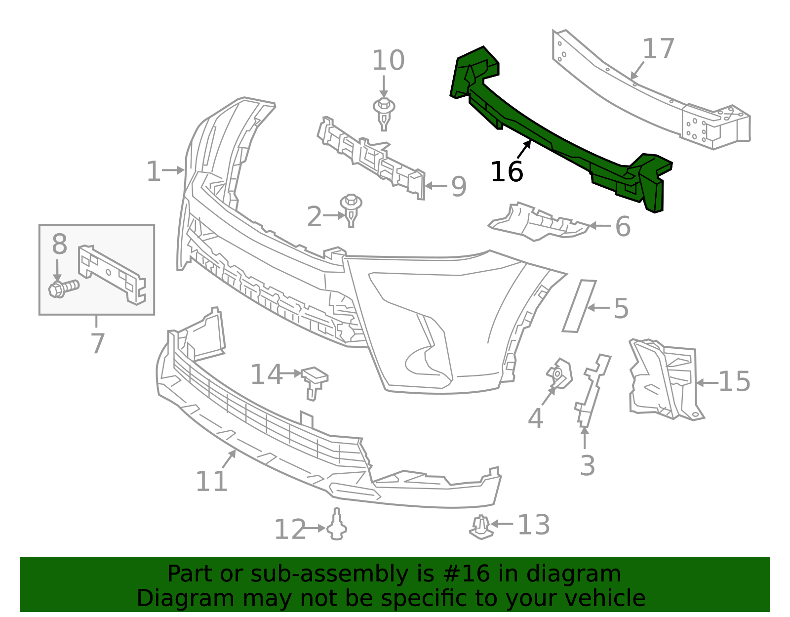 2017-2019 Toyota Highlander Energy Absorber 52611-0E120 | Toyota Parts ...