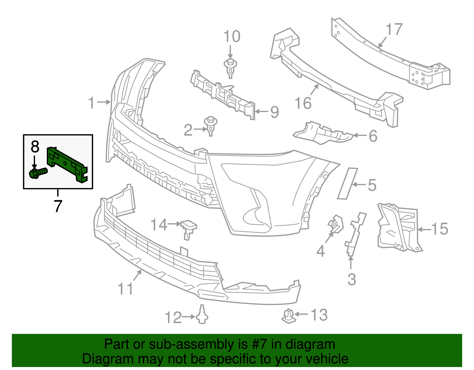 2017-2019 Toyota Highlander License Bracket 52114-0E130 | OEM Parts Online