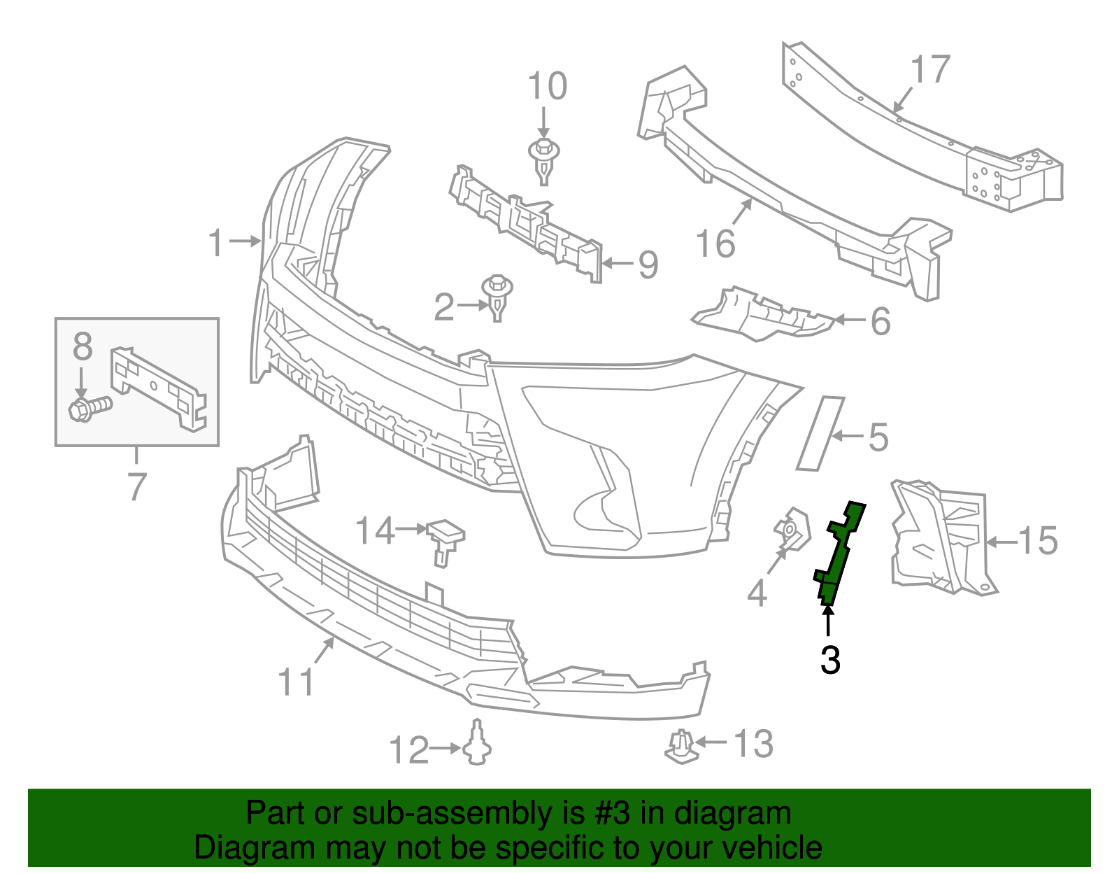 52535-0E050 - Side Retainer - 2014-2019 Toyota Highlander | Nucar ...