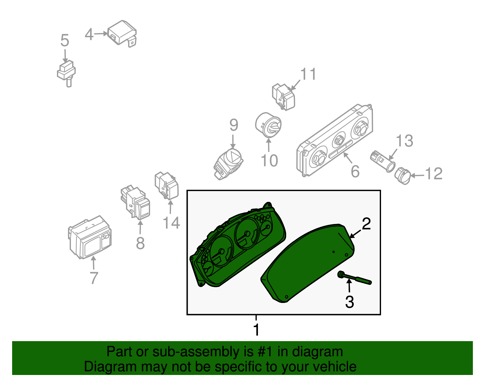 2006 Nissan Xterra Cluster Assembly 24810-EA48C | Bill Kay Nissan Parts