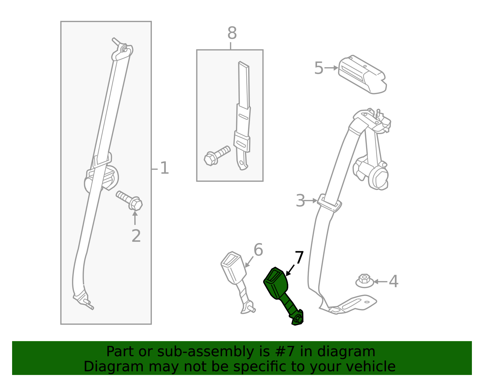 Seat Belt Receptacle | LC3Z-1660044-AA | Walls' Ford Parts
