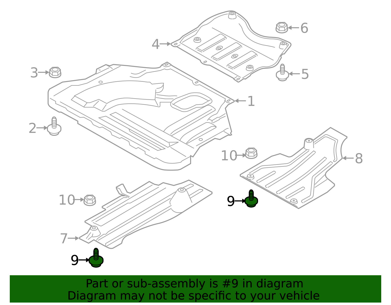 Ford Dealership 2013-2019 Ford Under-Body Shield Screw W702324-S442 ...