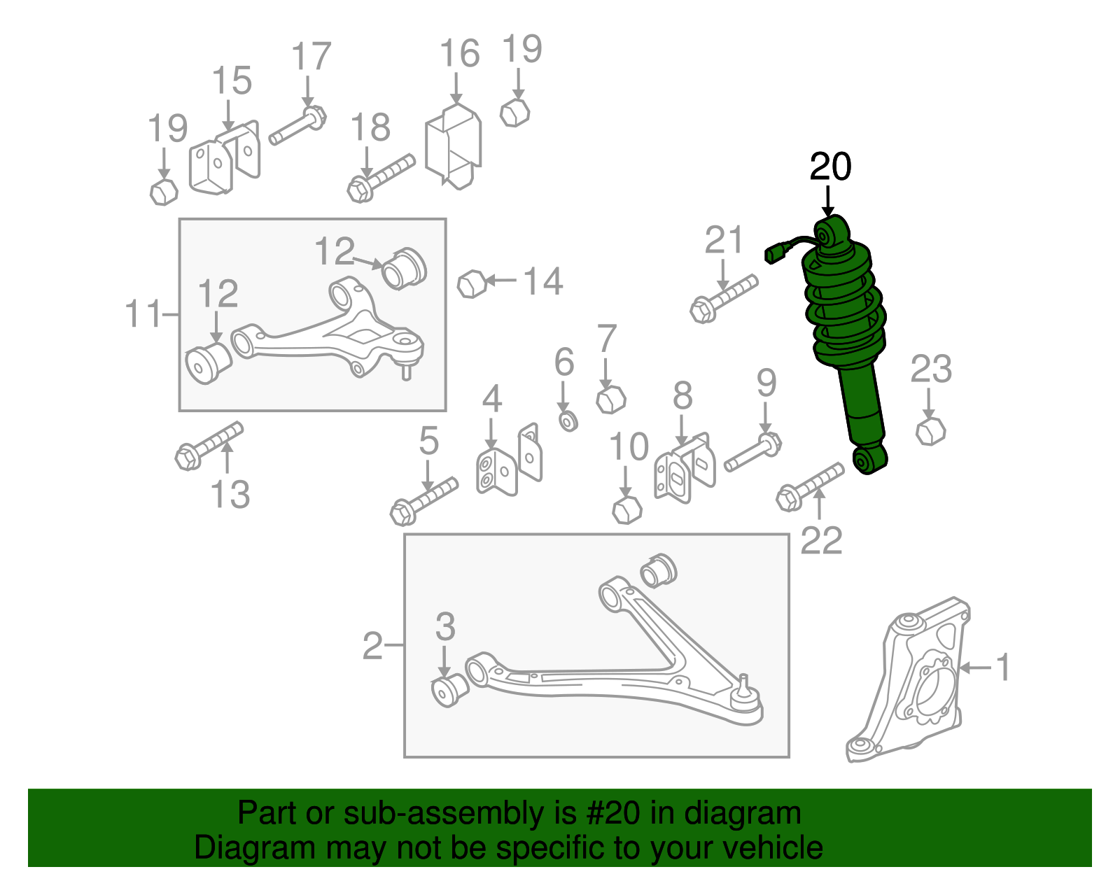 2011-2015 Audi R8 Shock Absorber 420-412-019-AK | TascaParts.com
