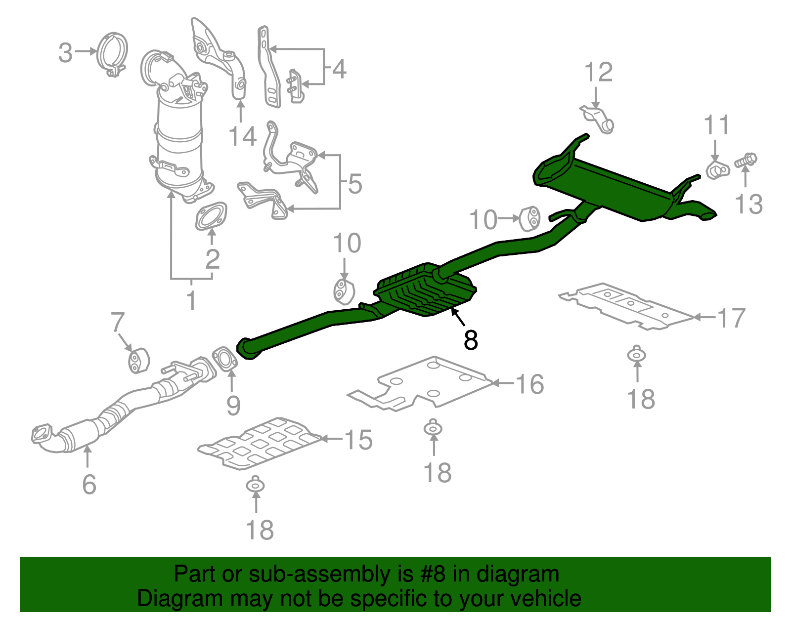2018-2024 GM Muffler & Pipe Assembly 86807342 | NewGMParts.com
