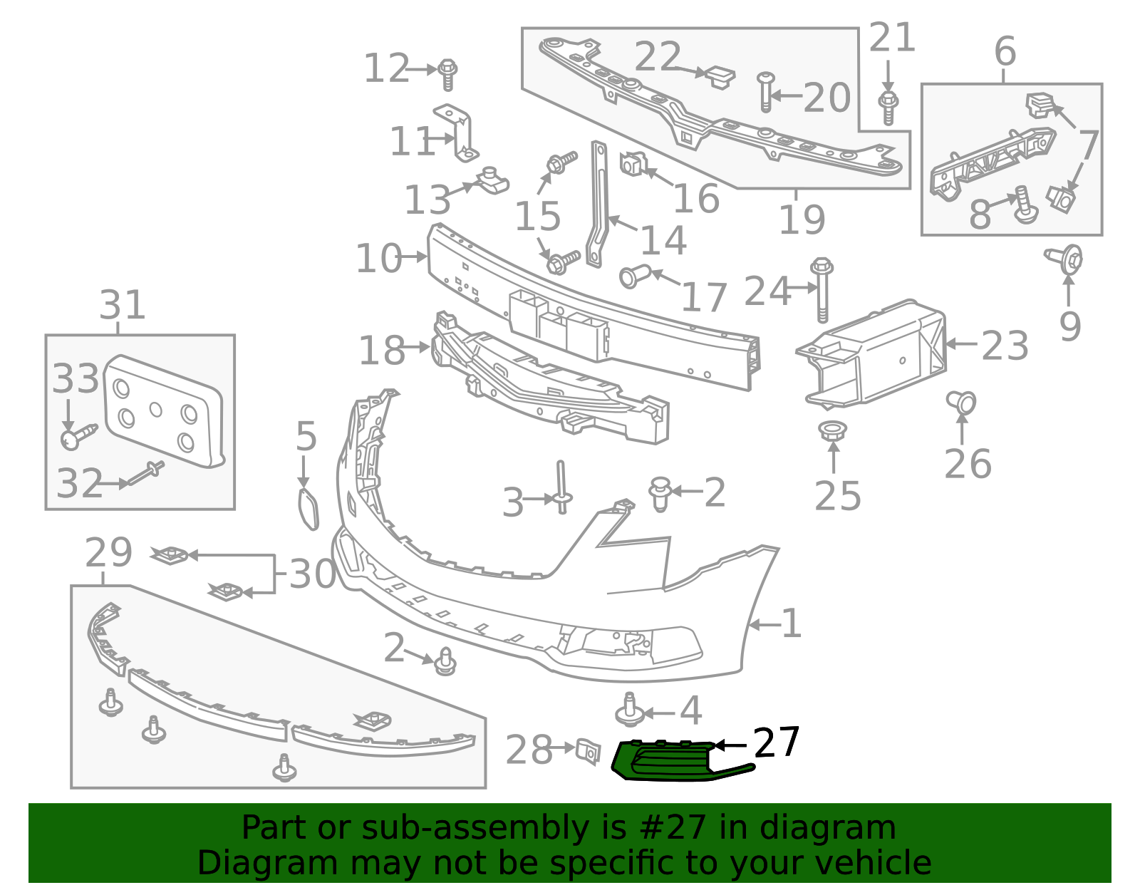 2018-2019 Cadillac XTS Front Driver Side Fog Lamp Bezel 84111712 GM ...