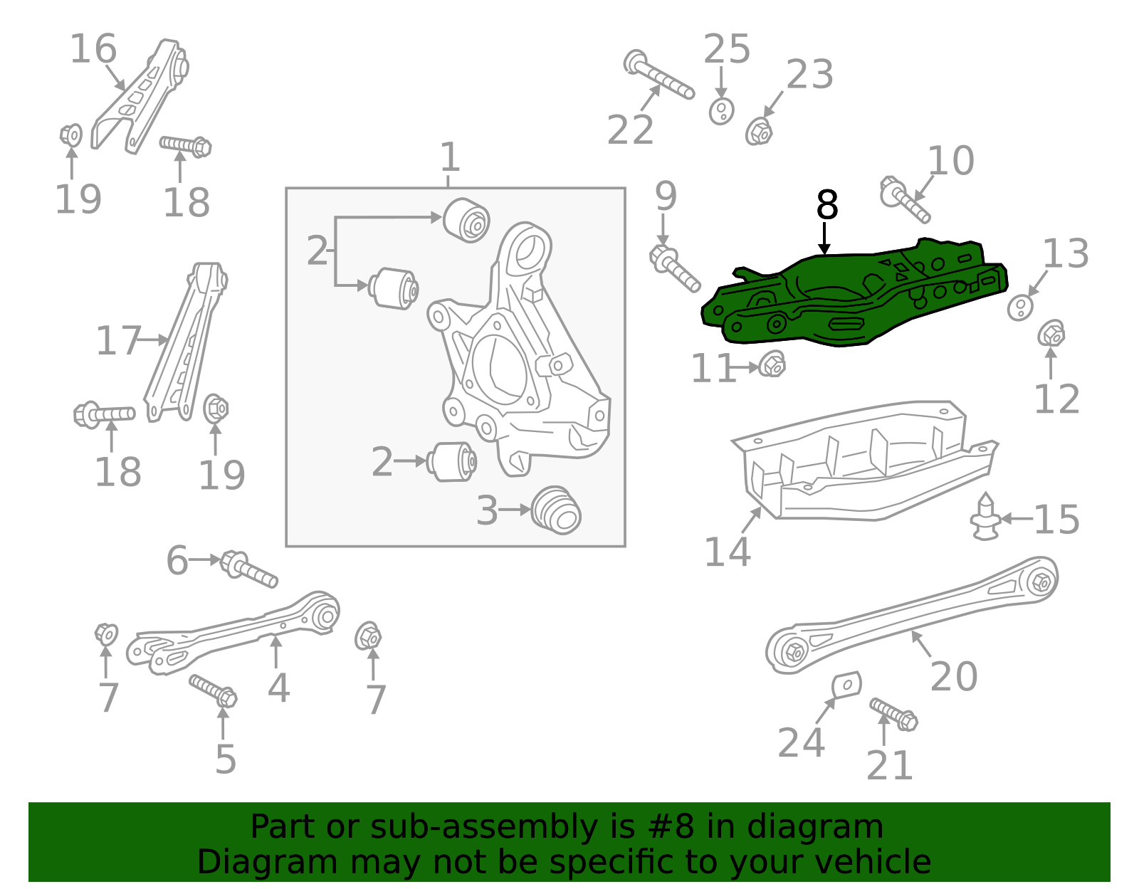 2020-2025 Cadillac CT5 Rear Passenger Side Lower Control Arm 84522114 ...