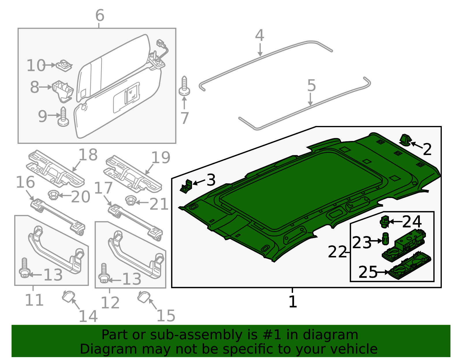 2011-2014 Volkswagen Touareg Headliner 7P6-867-501-CH-6K8 | OEM Parts ...