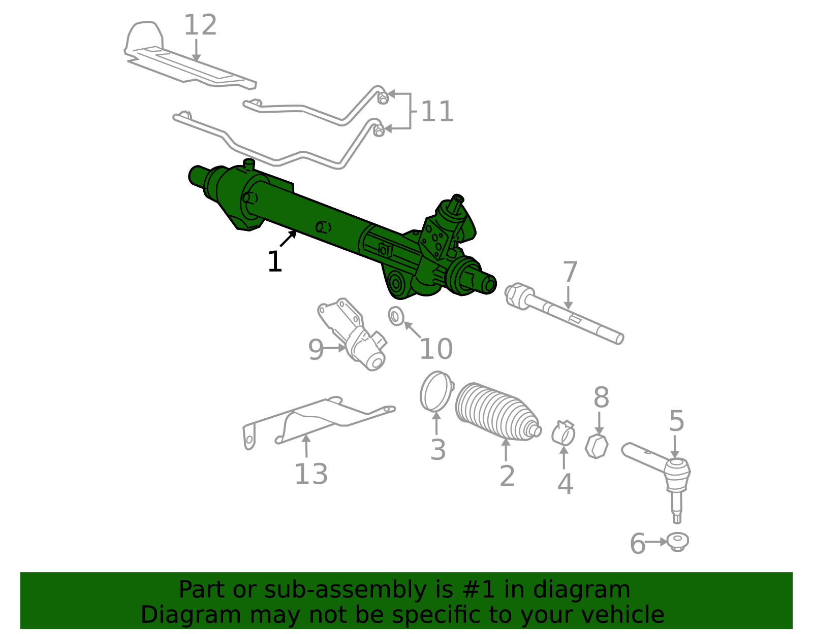 2007-2017 GM Hydraulic Rack and Pinion Steering Gear Assembly with ...